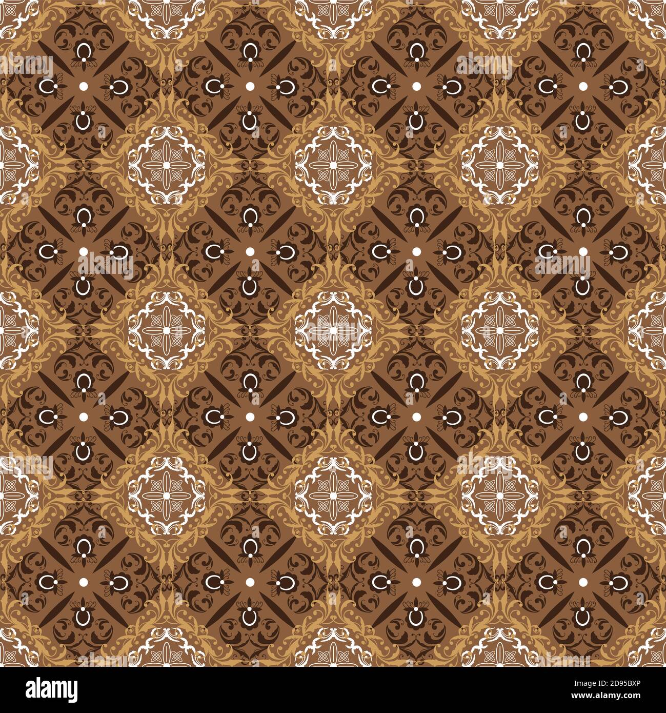 Vintage patterns design on Jogja batik with brown golden color design ...