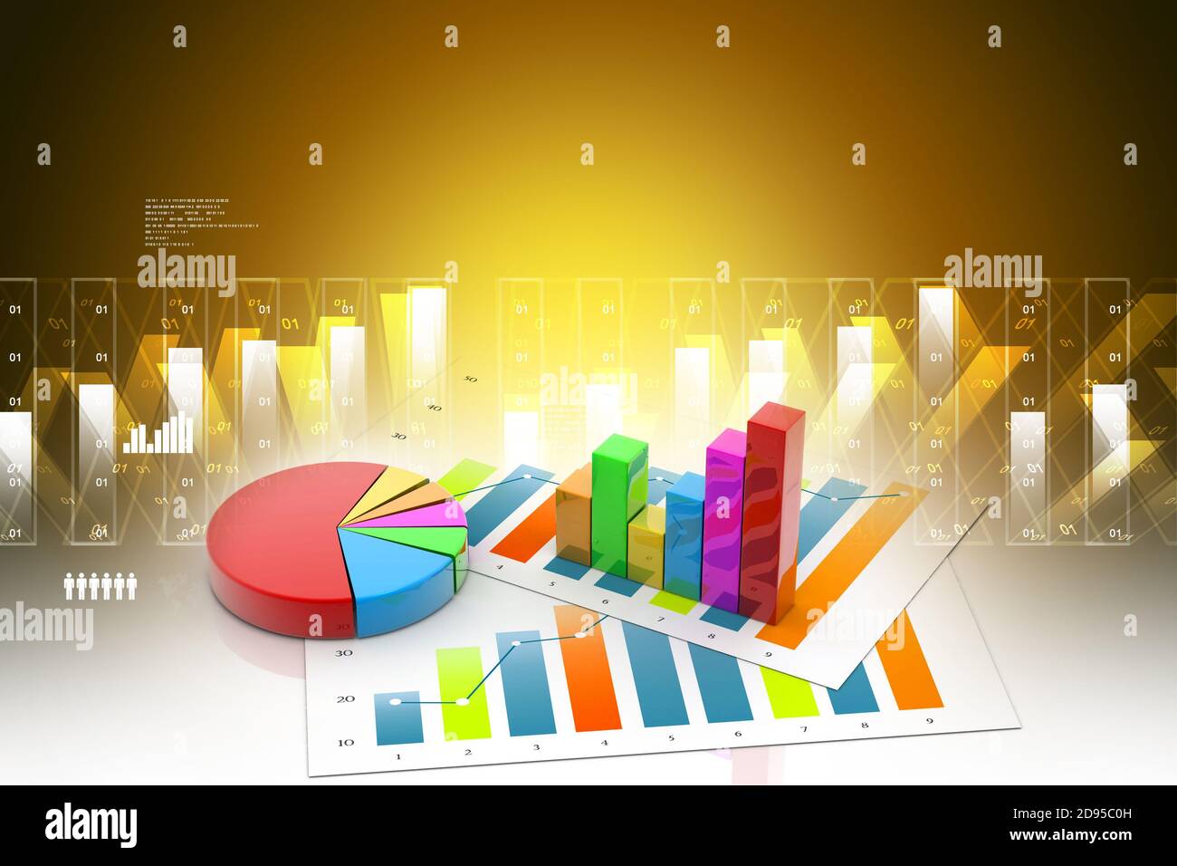 Business graph with chart Stock Photo - Alamy