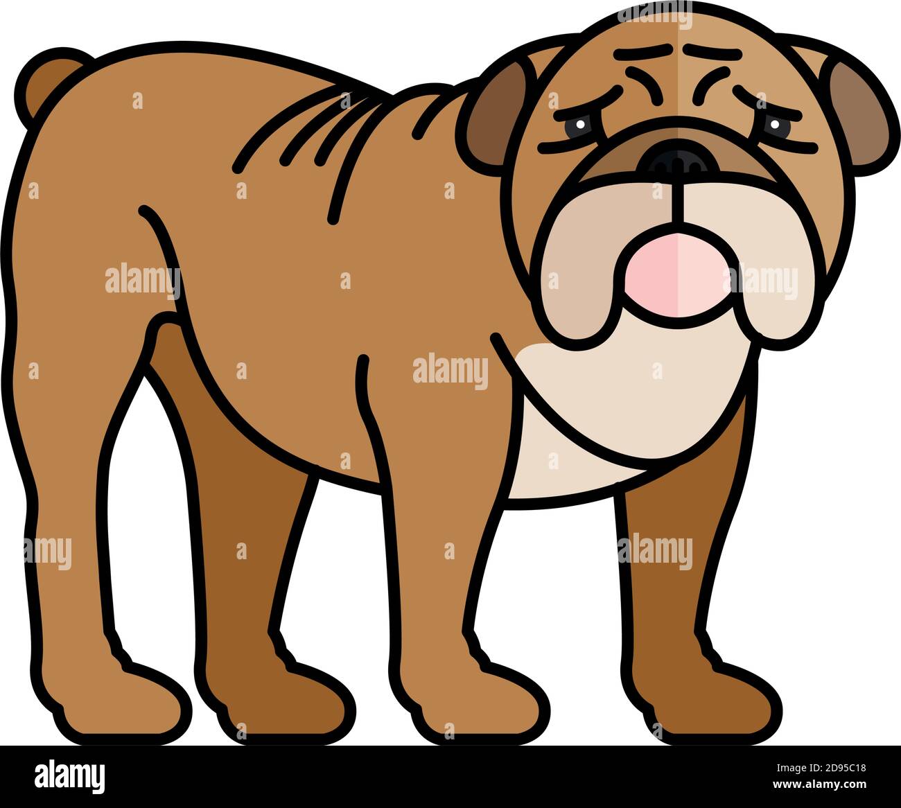 bulldog pet mascot breed character vector illustration design Stock ...