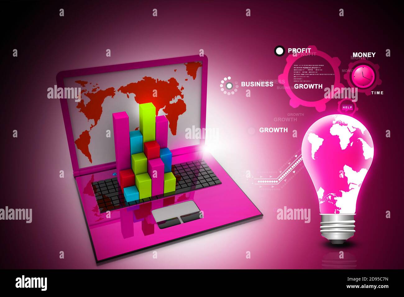 Graph in computer Stock Photo - Alamy