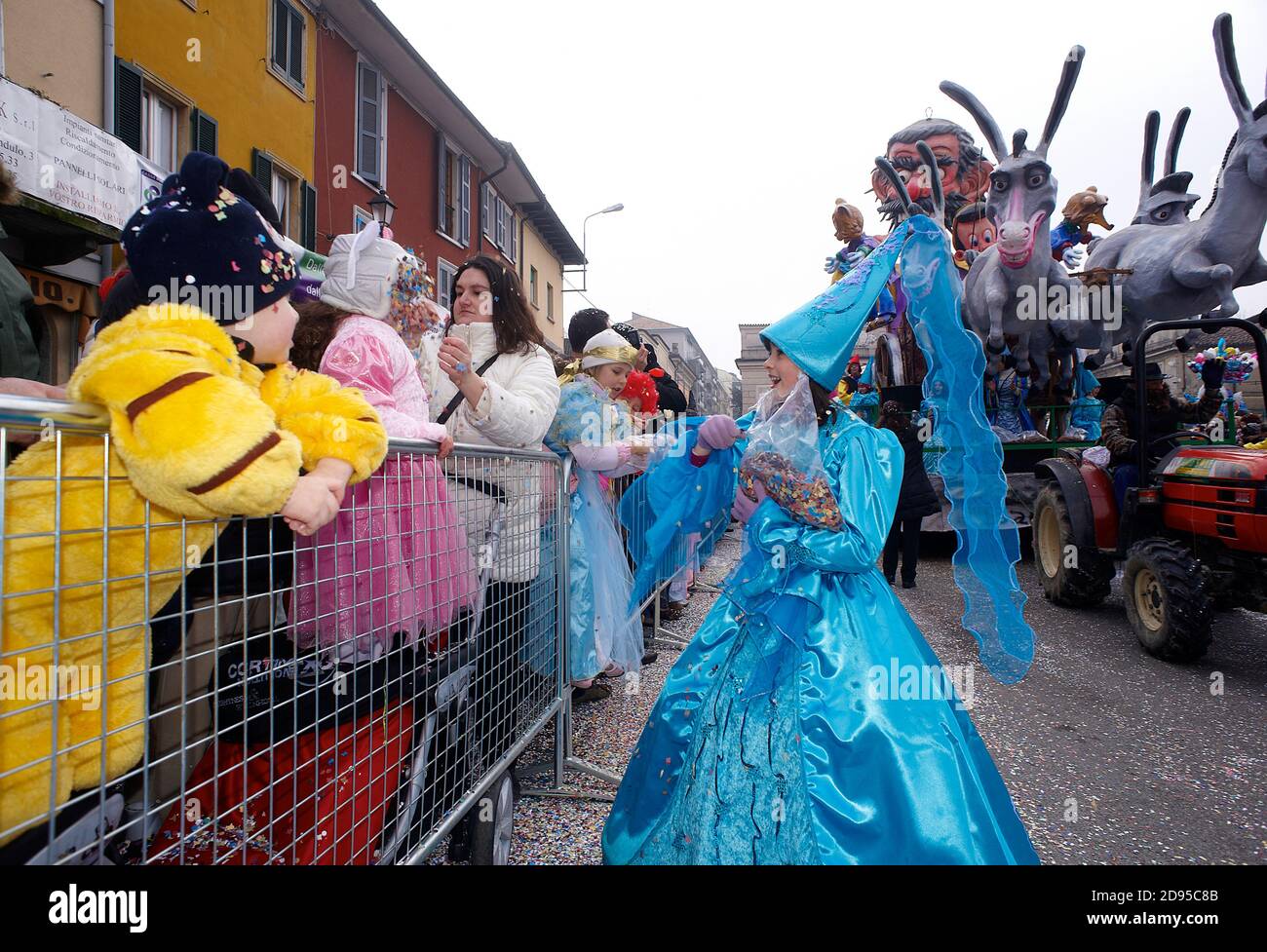 CREMA - FEBRUARY 14 : the parade of carnival floats in papier-mache ...