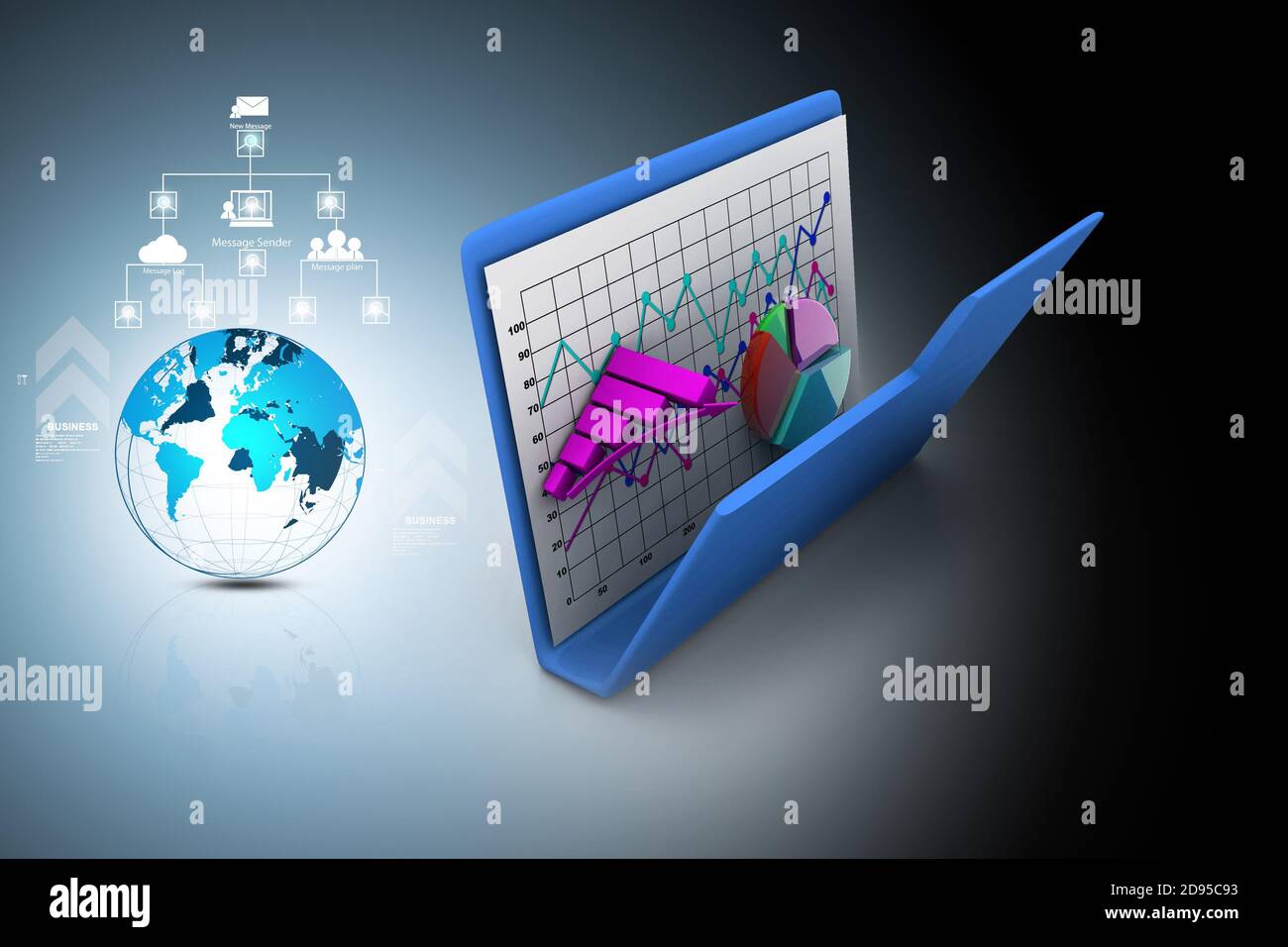 folder with diagram, chart, graph Stock Photo - Alamy