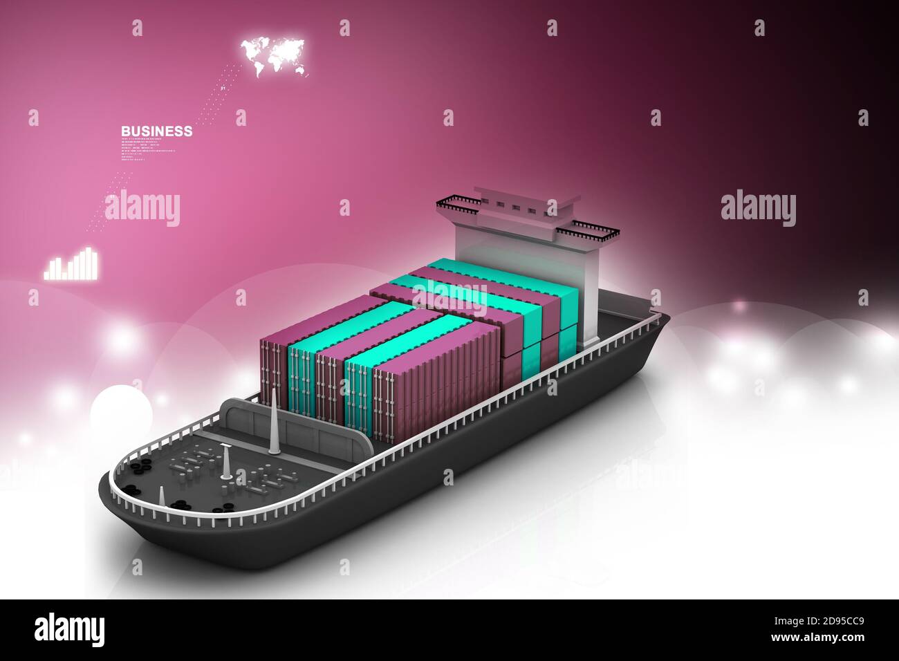 3d cargo ship Stock Photo - Alamy