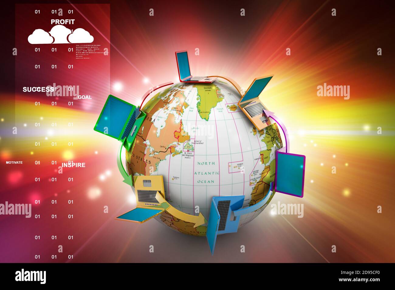 Computer network around the world Stock Photo - Alamy