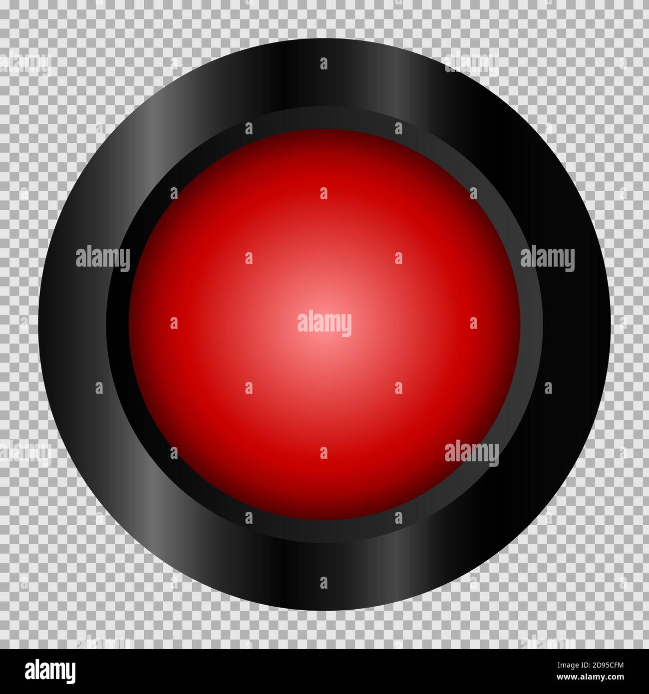 The spare button in a black case on a transparent background. Isolated ...