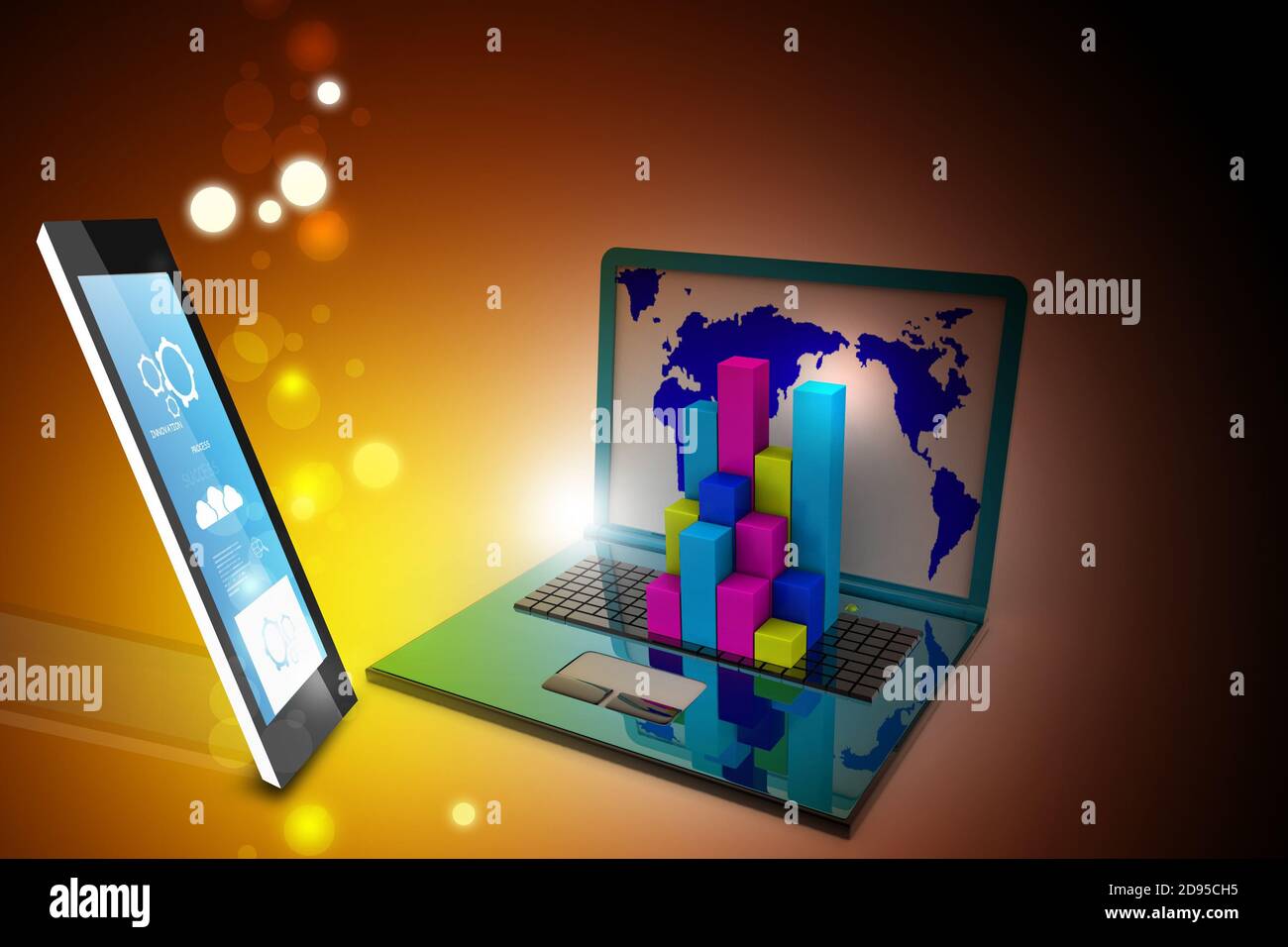 Graph in computer Stock Photo - Alamy