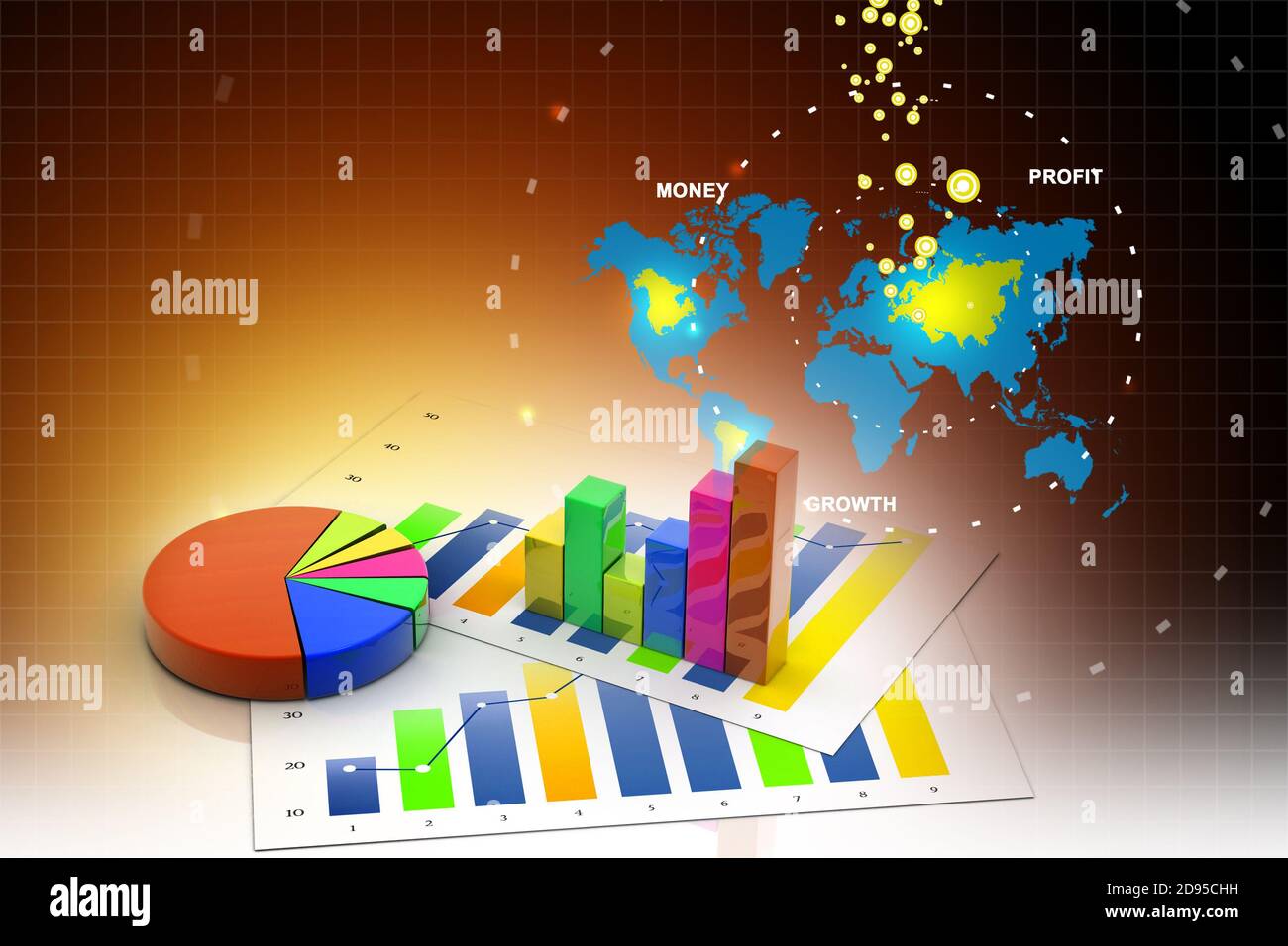 Business graph with chart Stock Photo - Alamy