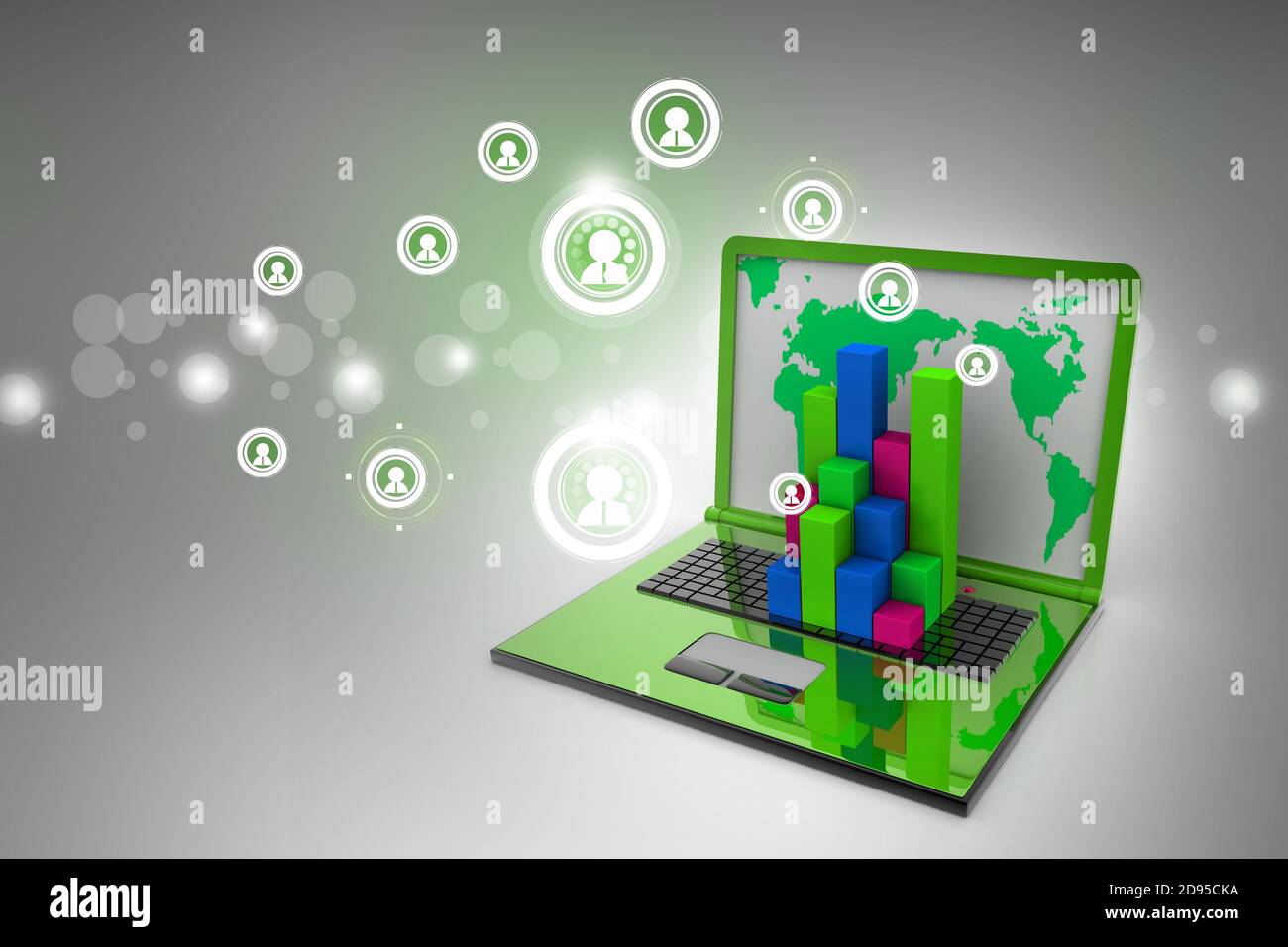 Graph in computer Stock Photo - Alamy