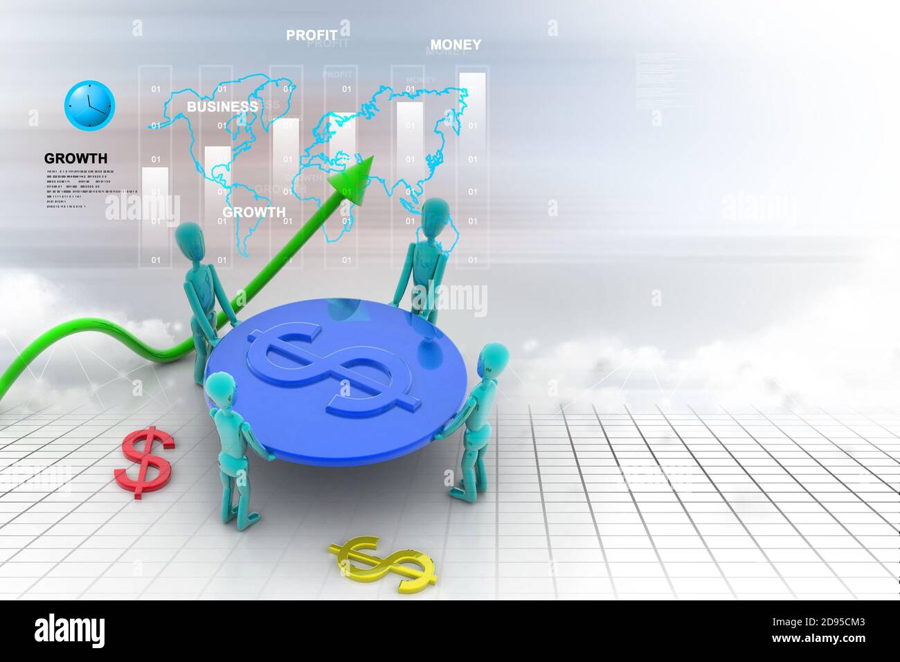 Person carrying dollar. Teamwork Business concept Stock Photo - Alamy