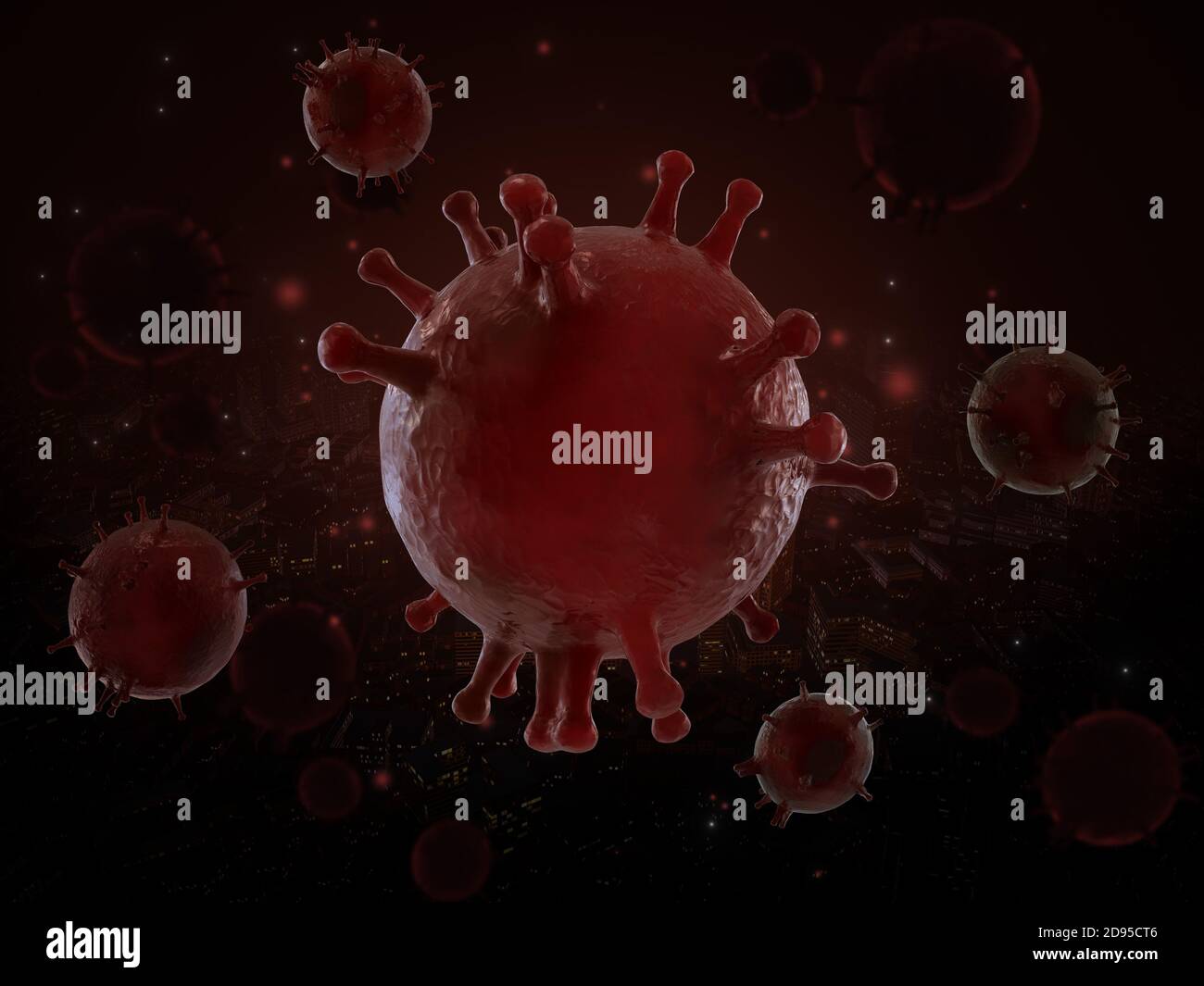 Red Corona Virus Mockup 3D Rendering Design Stock Photo - Alamy