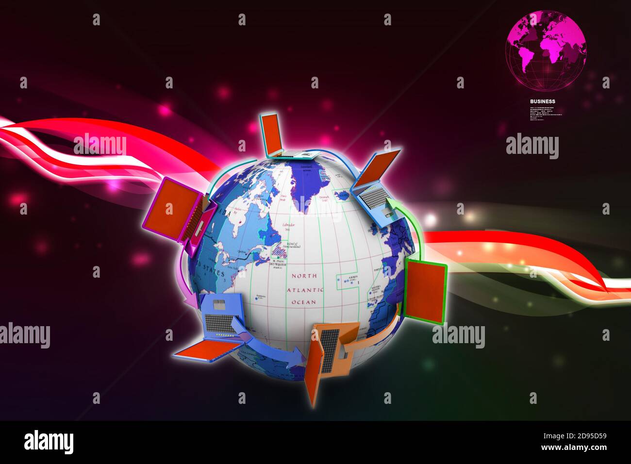 Computer network around the world Stock Photo - Alamy