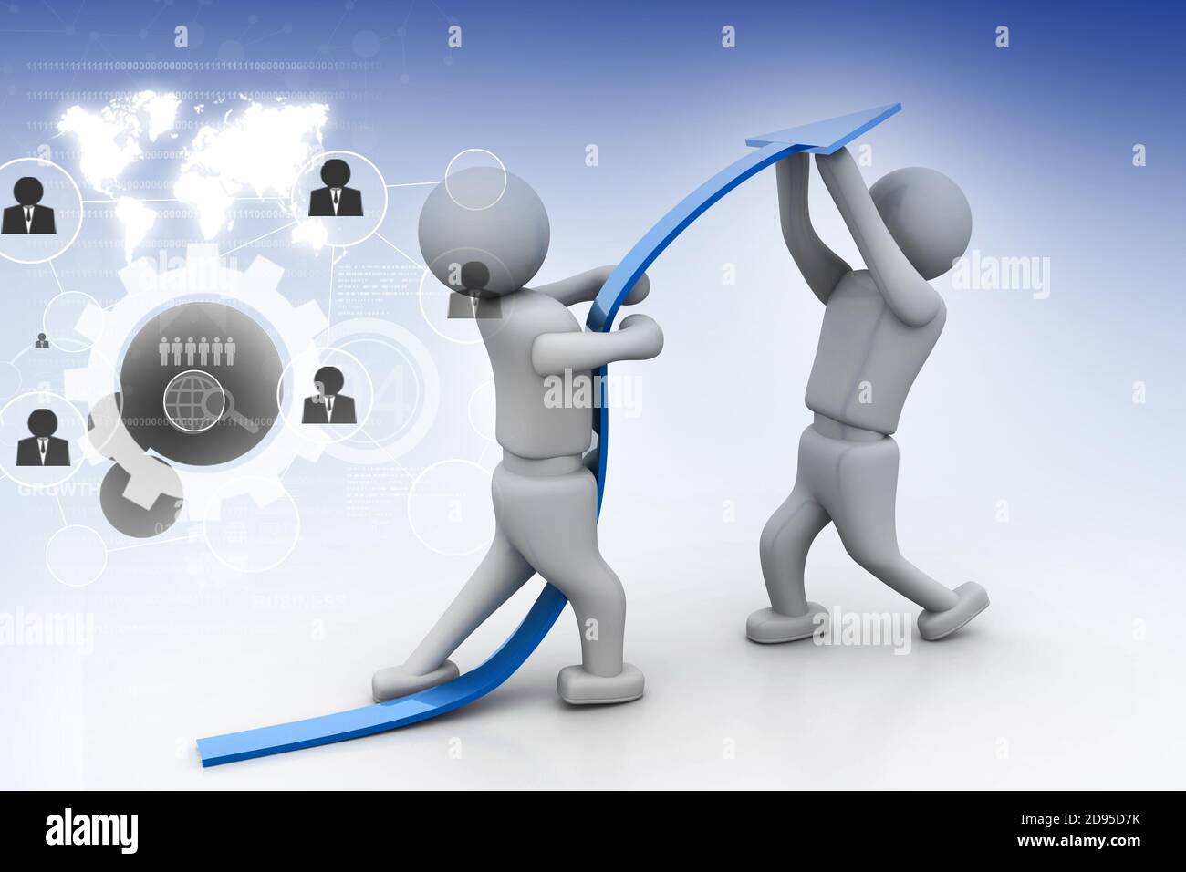 Growing business graph with people Stock Photo - Alamy