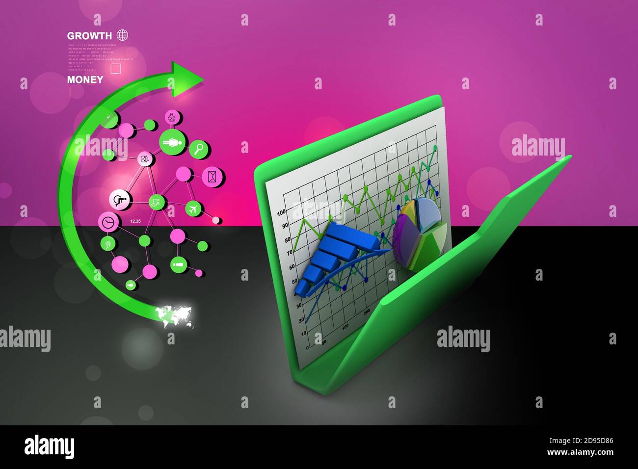 folder with diagram, chart, graph Stock Photo - Alamy