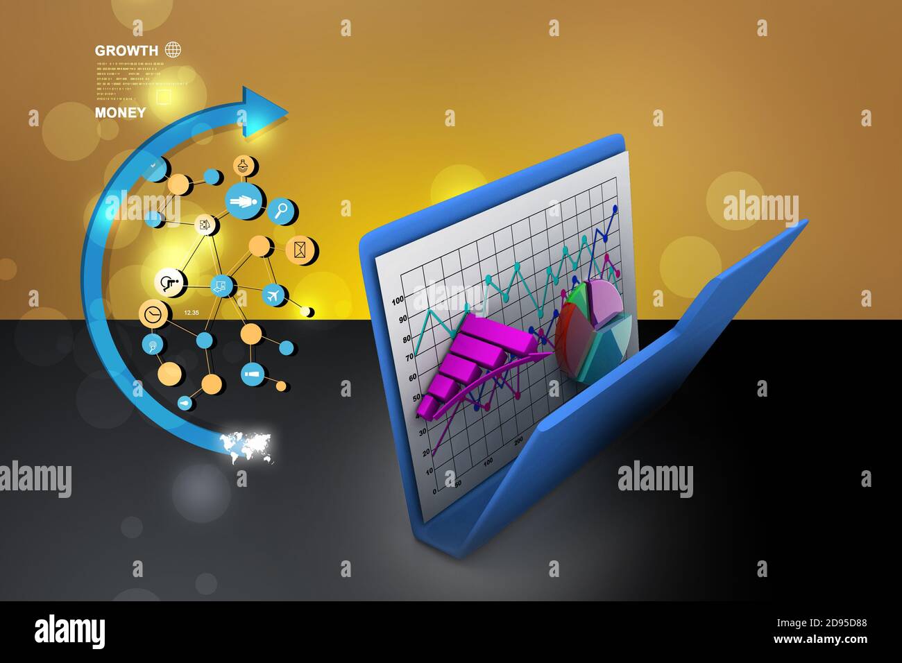 folder with diagram, chart, graph Stock Photo - Alamy