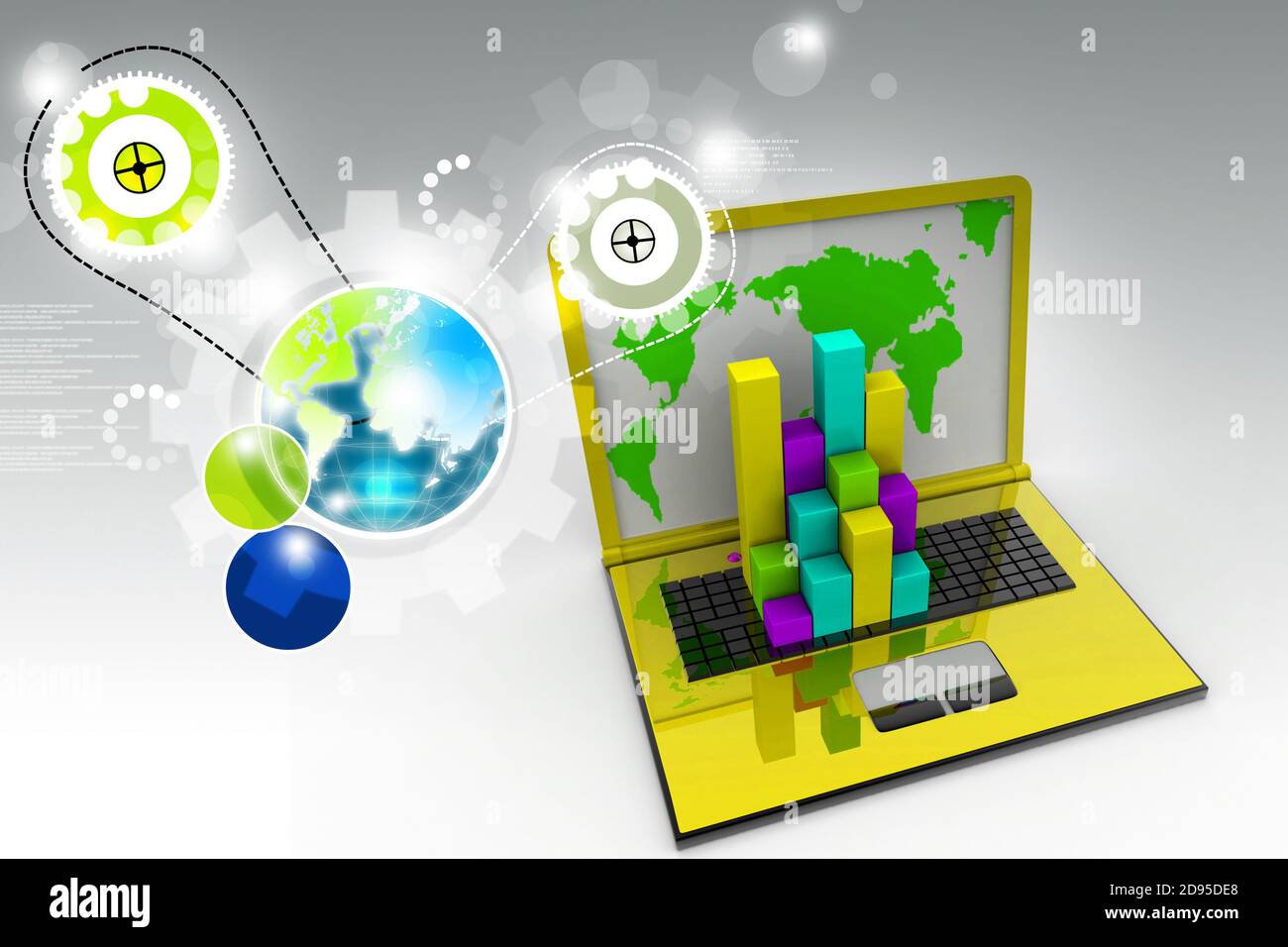 Graph in computer Stock Photo - Alamy