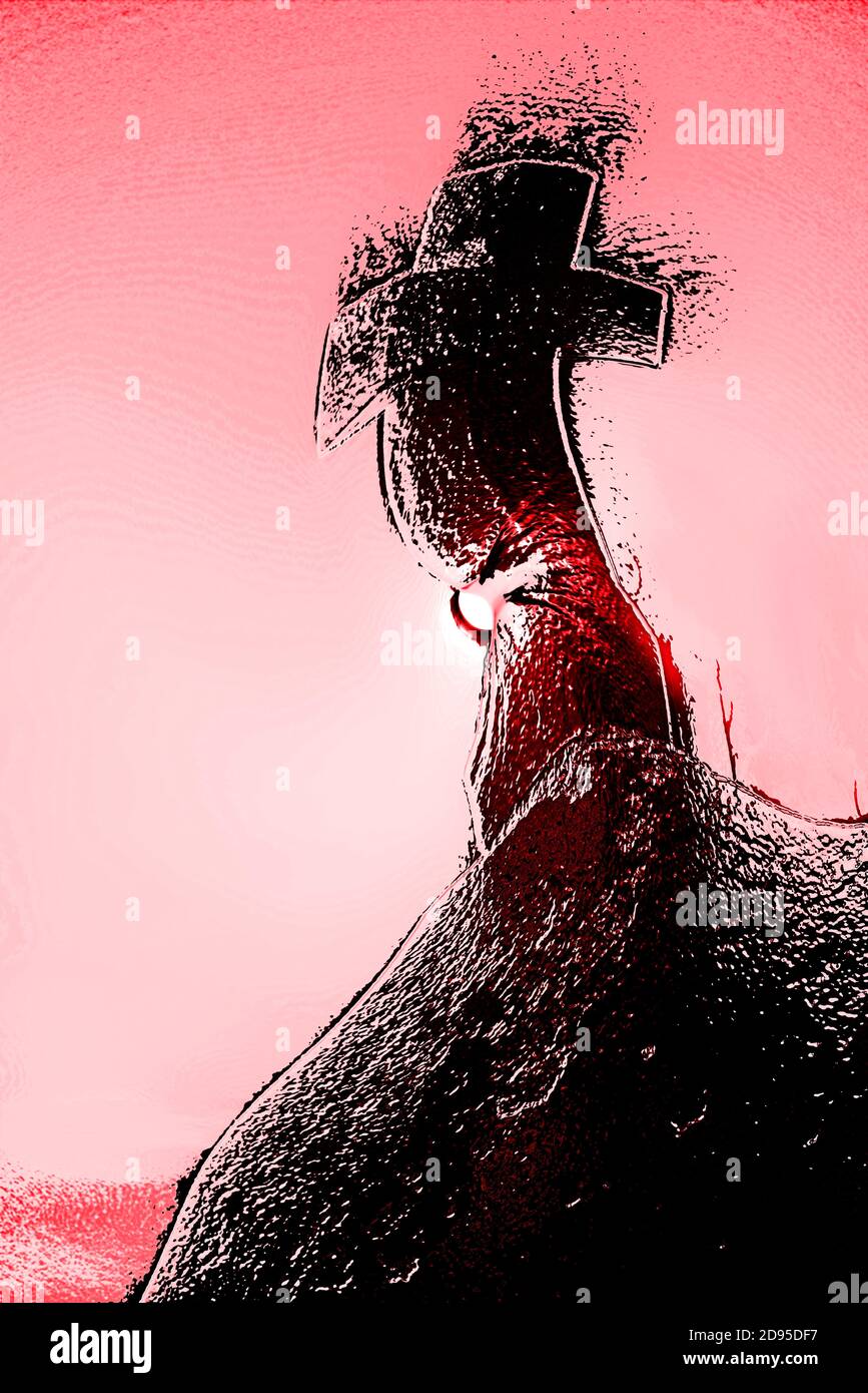 odd cross in infrared lighting Stock Photo - Alamy