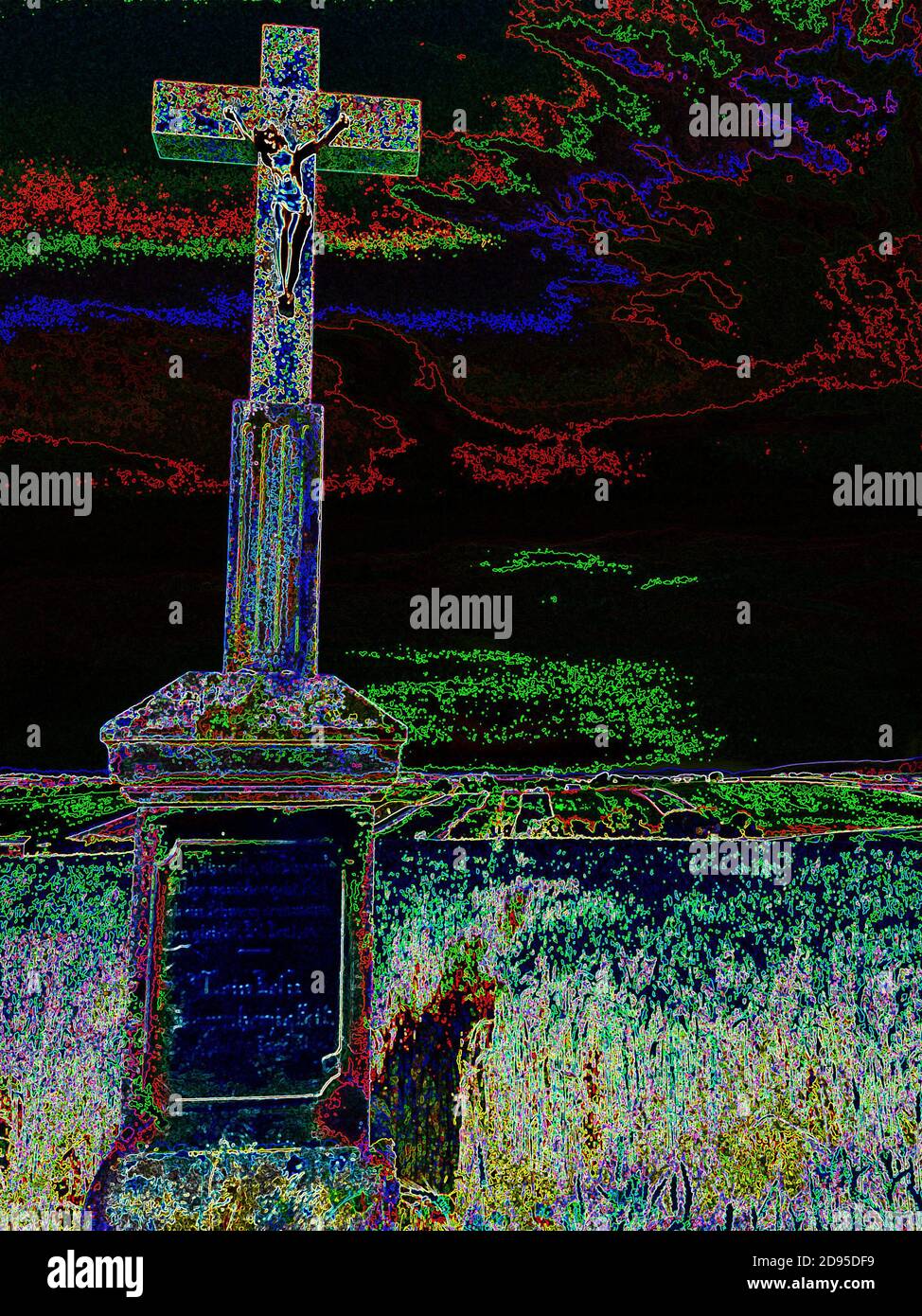 field cross in wheat field Stock Photo - Alamy