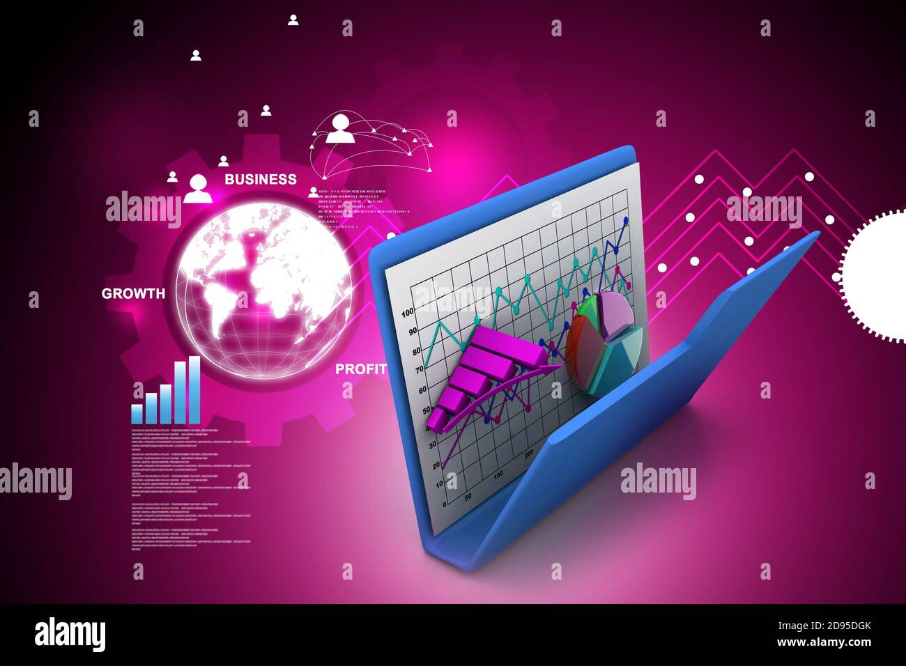 folder with diagram, chart, graph Stock Photo - Alamy