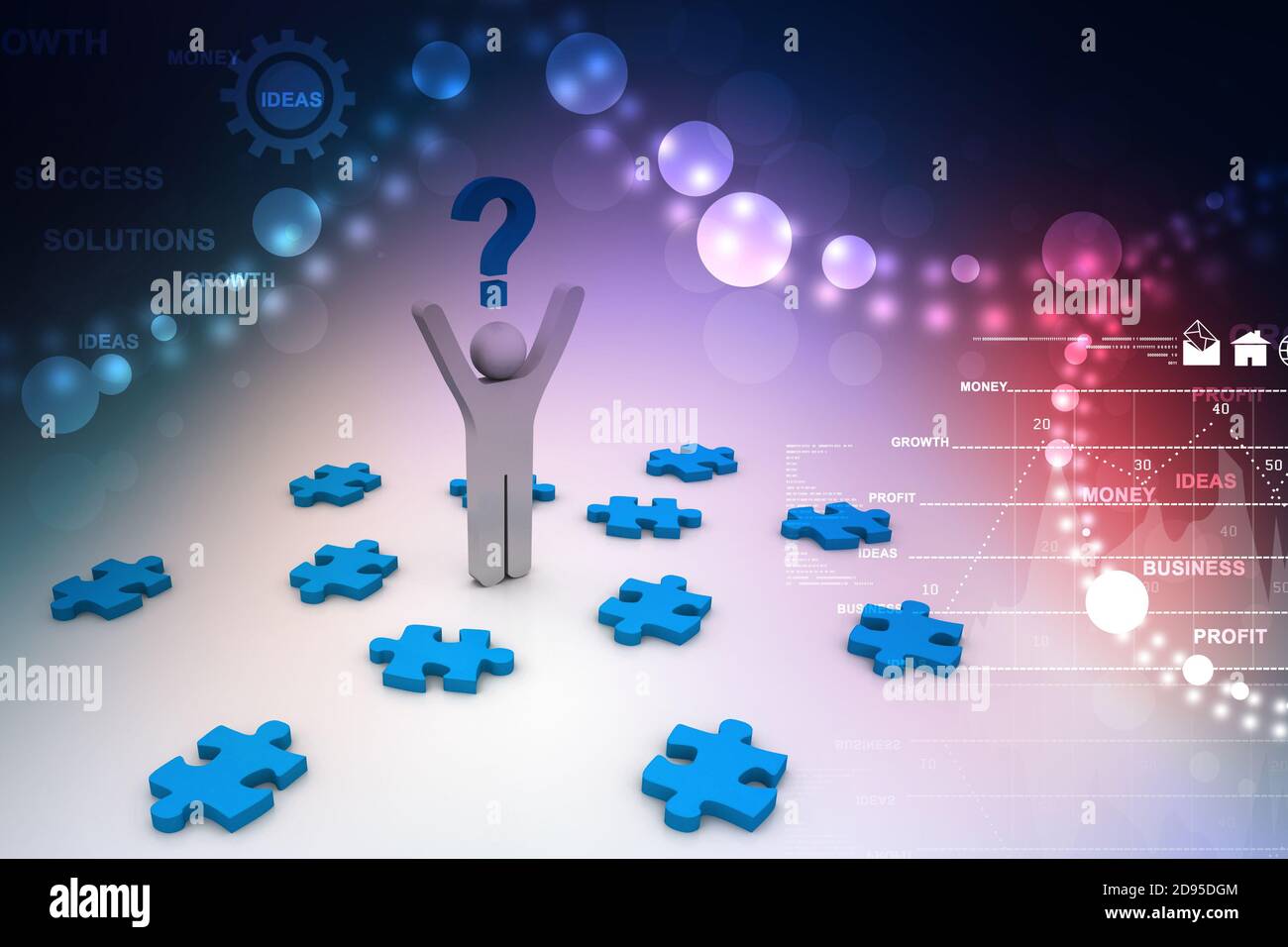 Confused with questions Stock Photo - Alamy