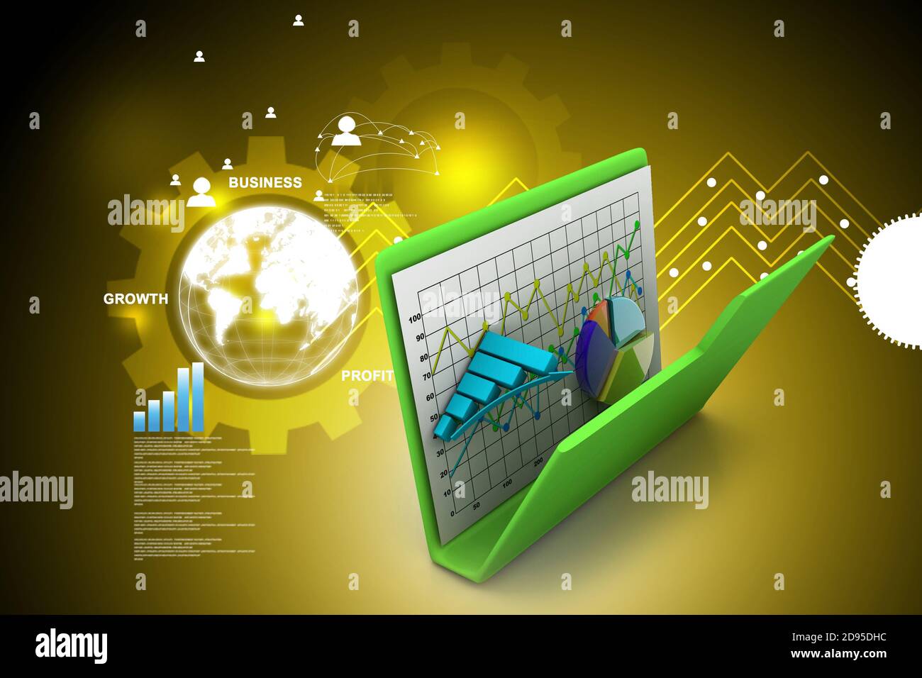 folder with diagram, chart, graph Stock Photo - Alamy