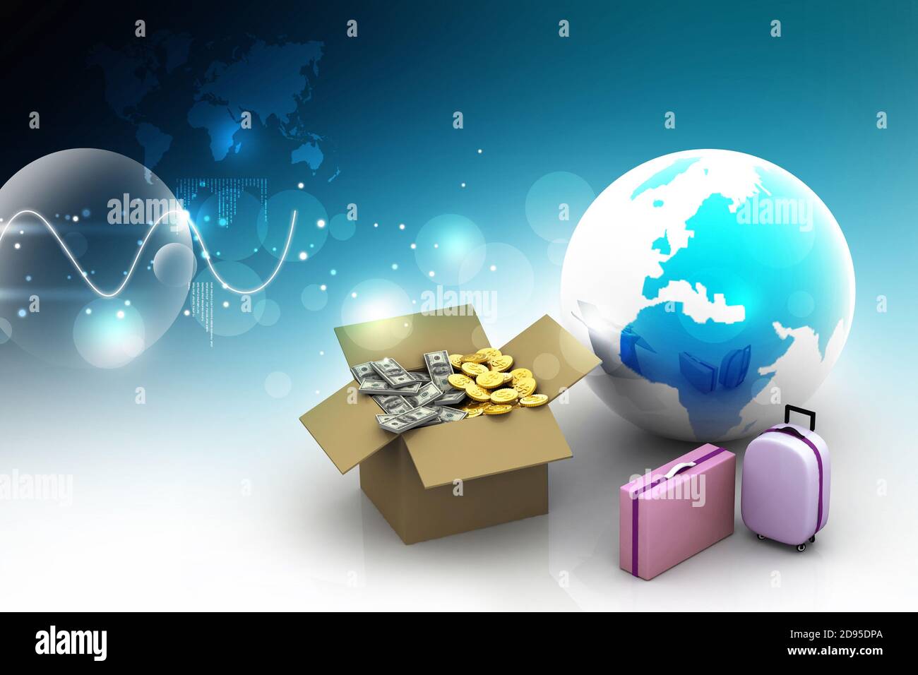 Globe money box hi-res stock photography and images - Alamy