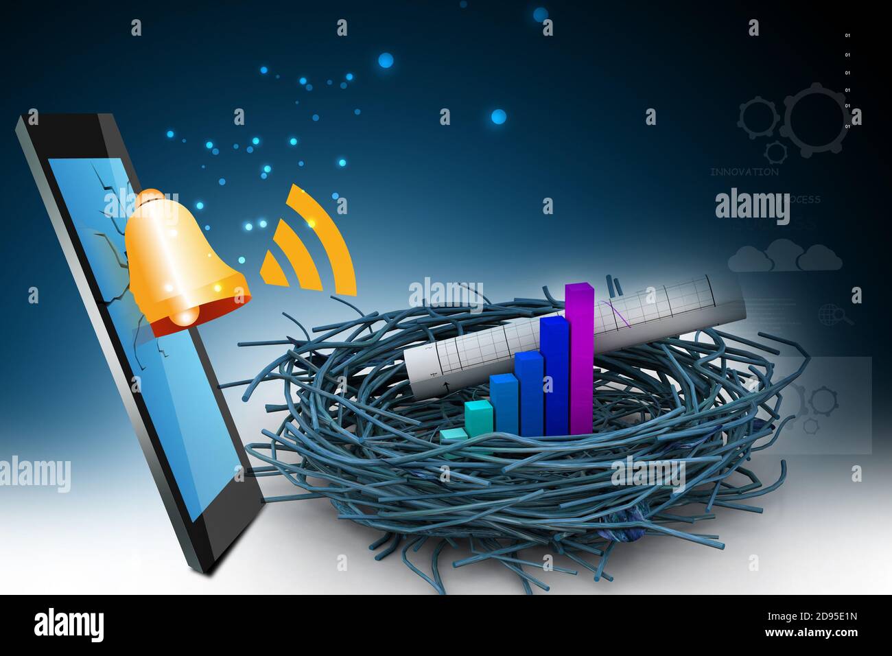 Business chart an graph on nest Stock Photo - Alamy