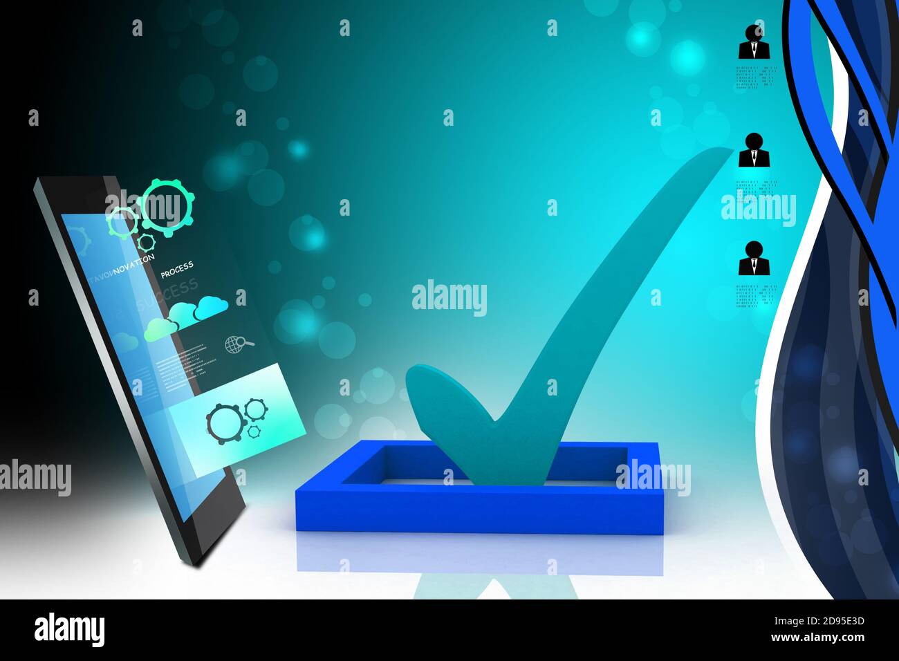 3d multi use check box with check Stock Photo - Alamy