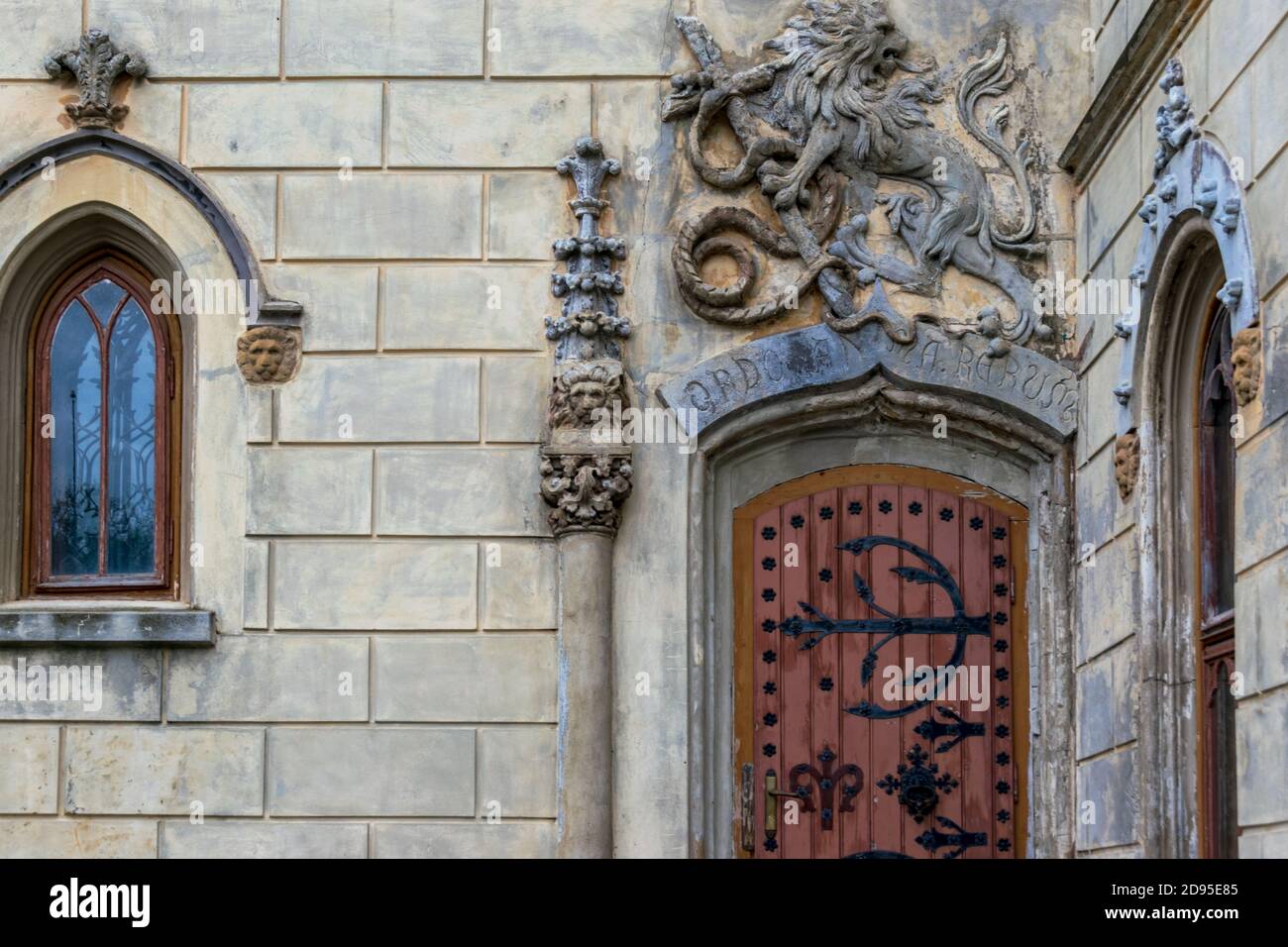 An ancient door from Sturdza Castel, Miclauseni, Romania Stock Photo ...