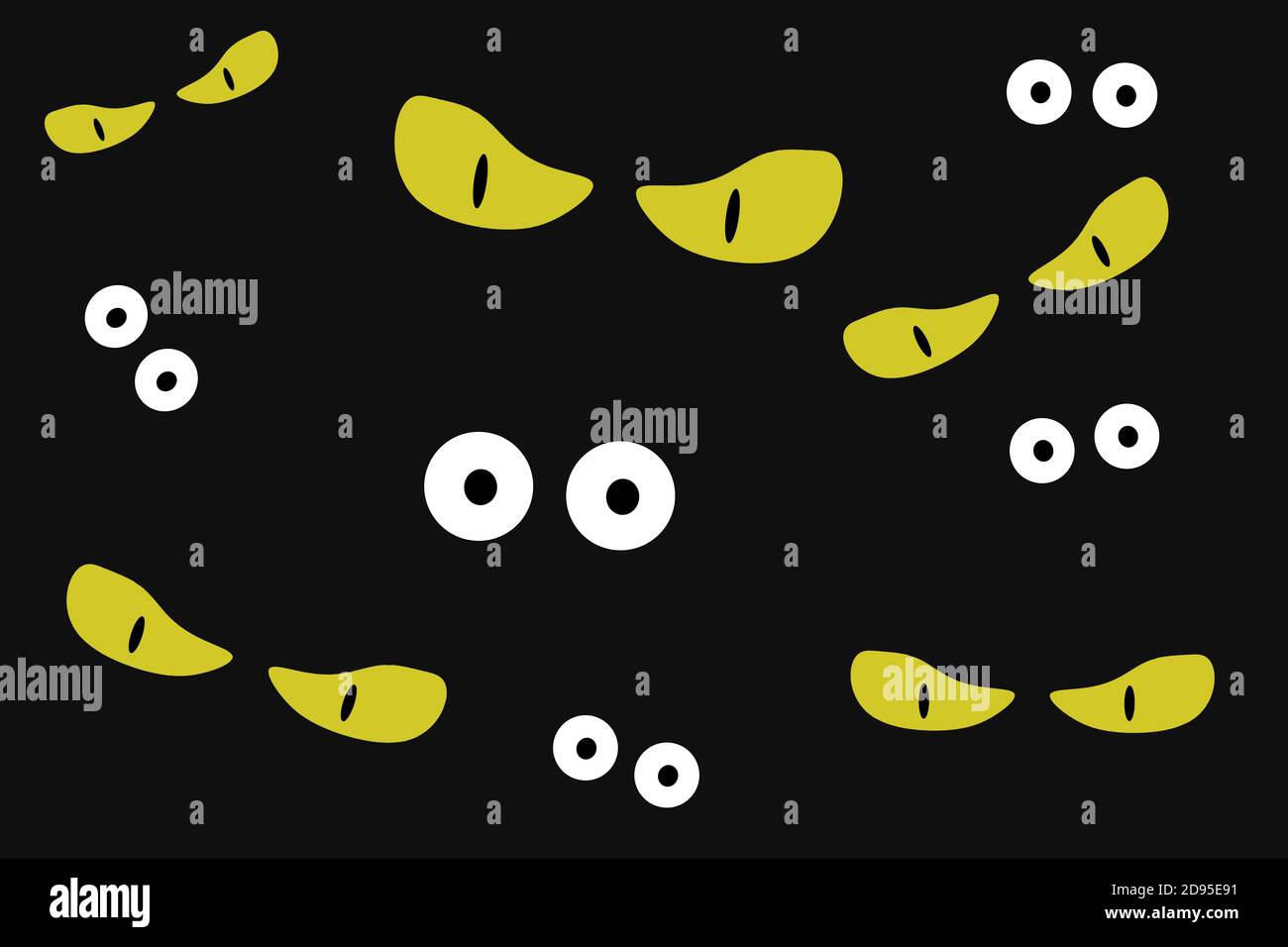 Weird scary eyes in dark seamless halloween vector pattern Stock Photo ...