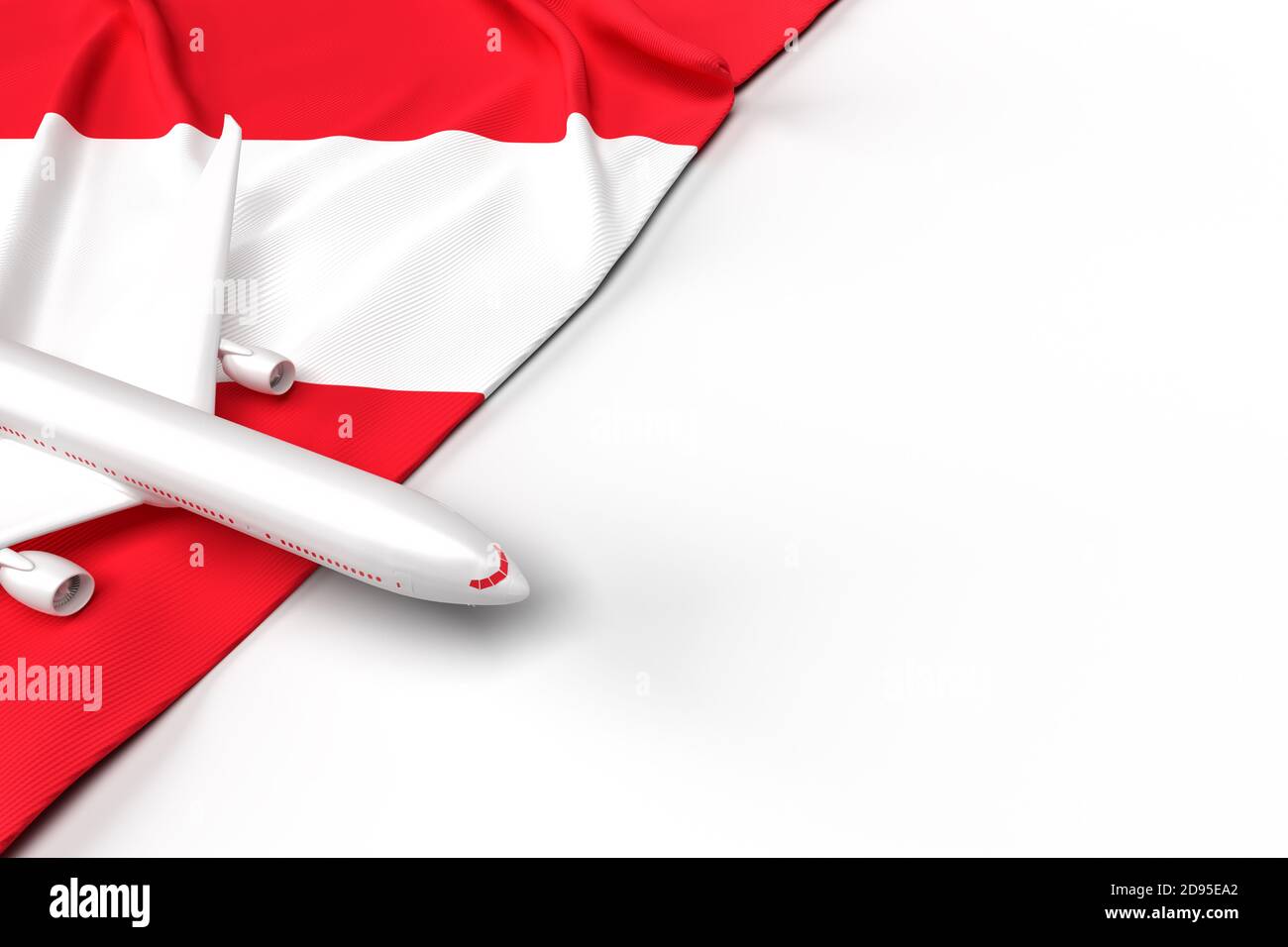 Passenger airplane and flag of Austria. 3D illustration Stock Photo - Alamy