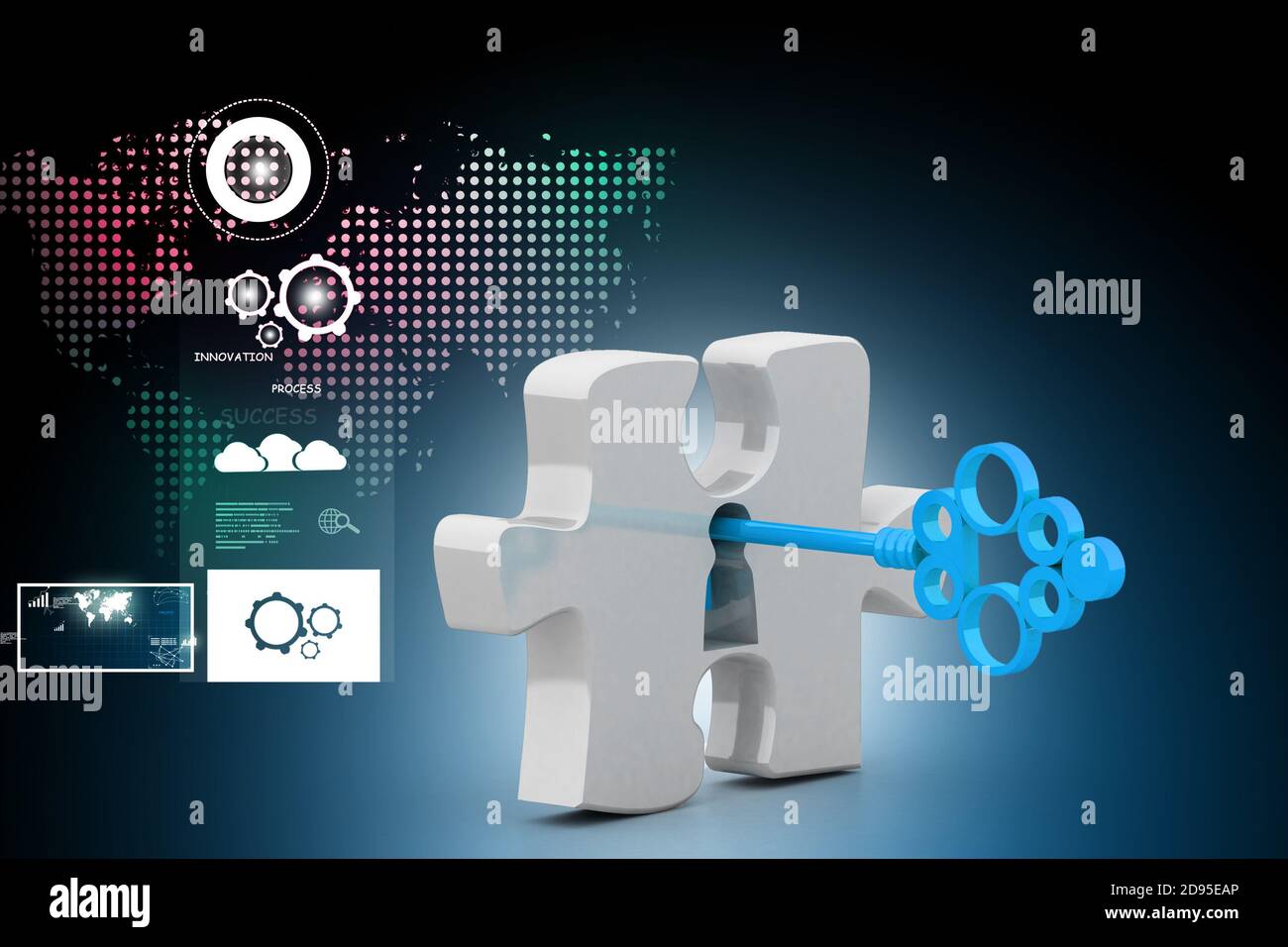 Puzzle with key Stock Photo - Alamy