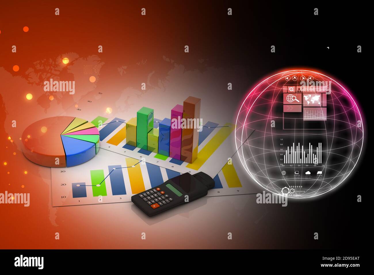 Business graph with chart Stock Photo - Alamy