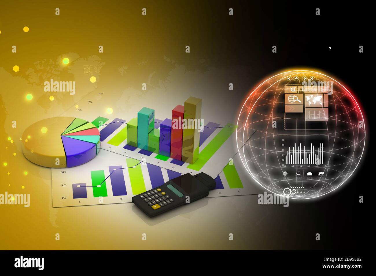 Business graph with chart Stock Photo - Alamy