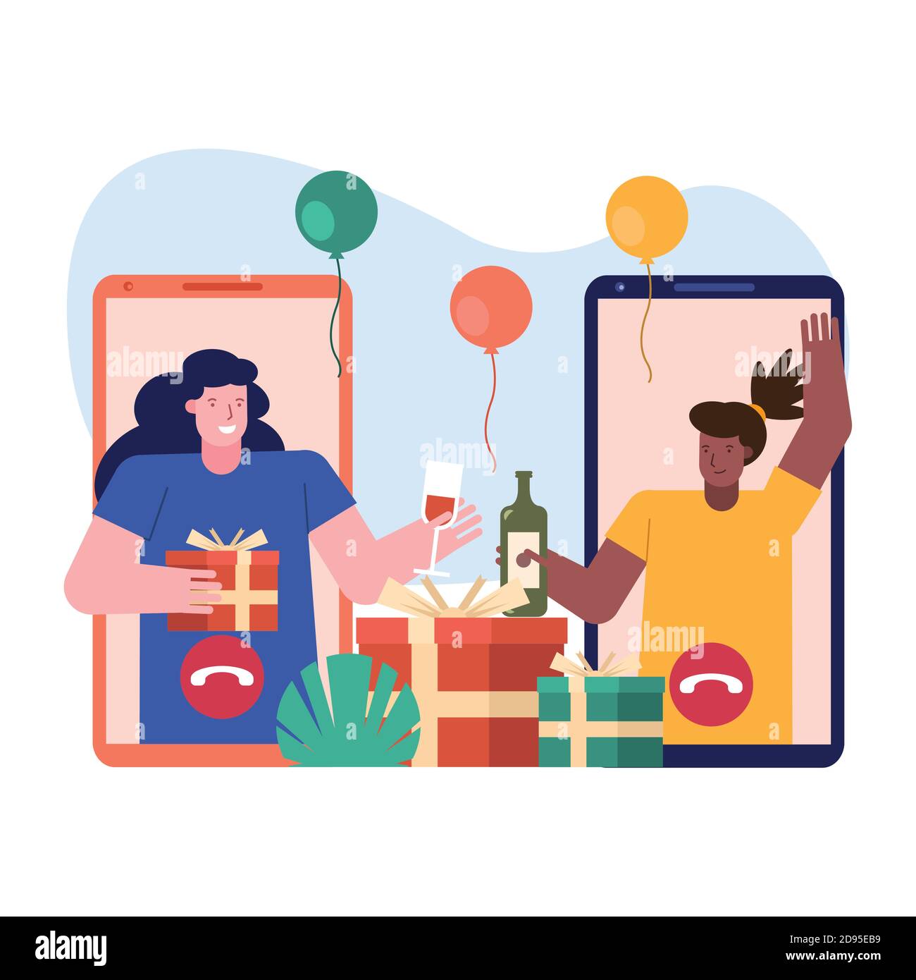 Opening her birthday presents Stock Vector Images - Alamy