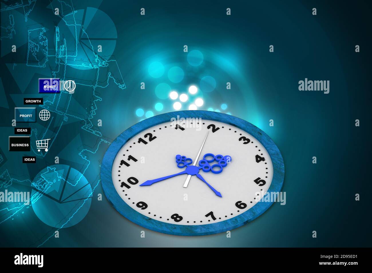 Clock in color background Stock Photo - Alamy
