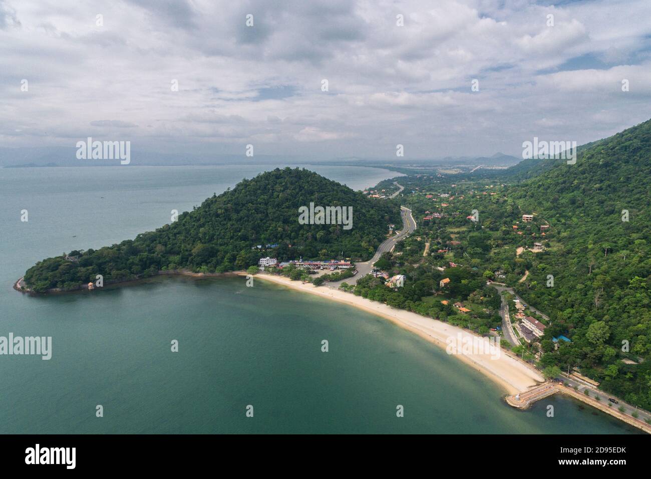 Kep white sand beach in Kampot, Cambodia Asia Aerial Drone Photo view ...