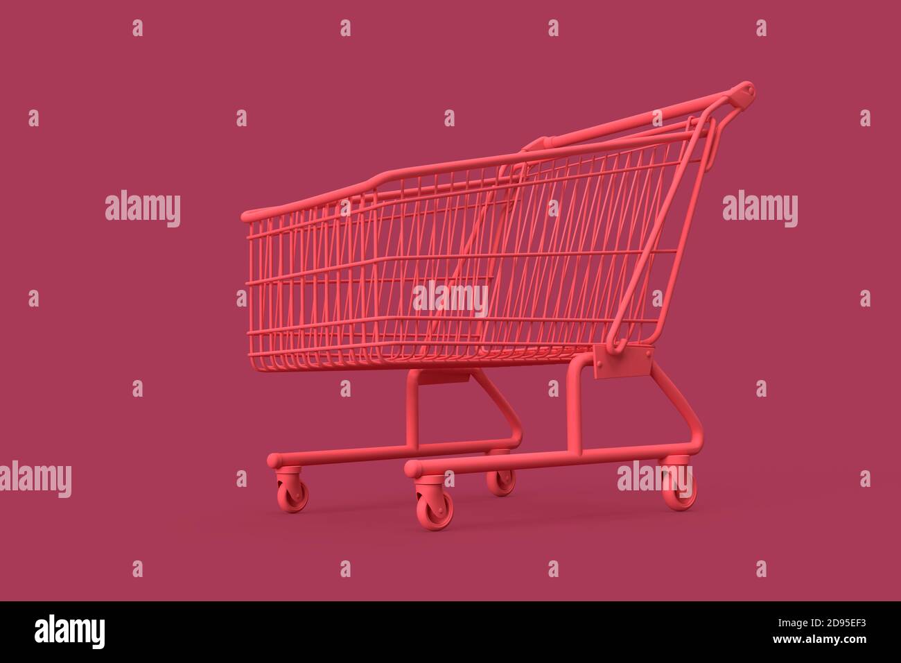 Minimalistic illustration of shopping cart on purple background Stock ...