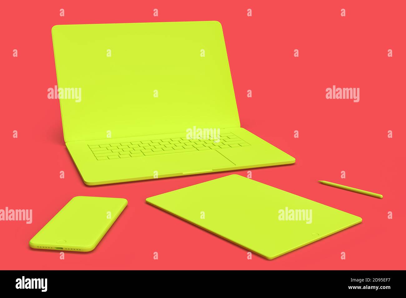 Minimalistic composition with electronic equipment such as laptop ...