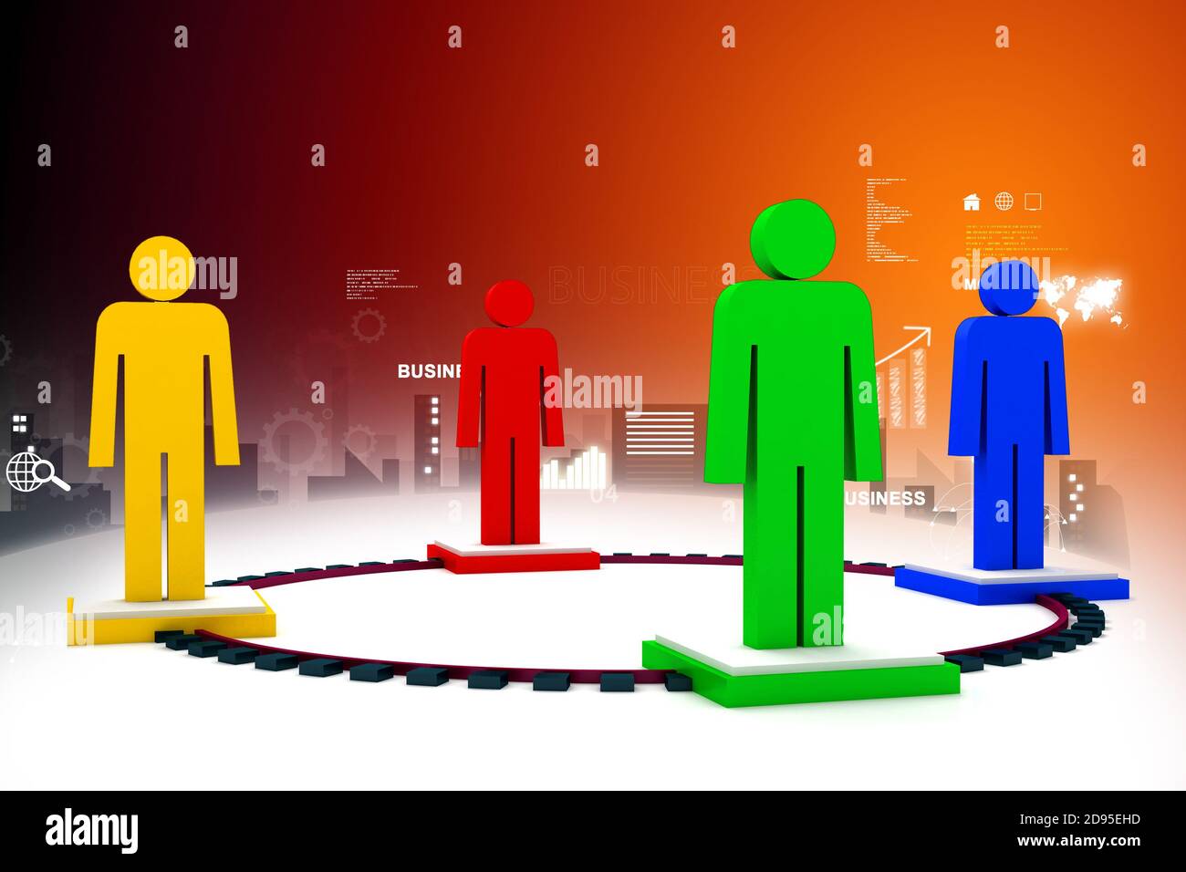 3D multi-use business net work people Stock Photo - Alamy