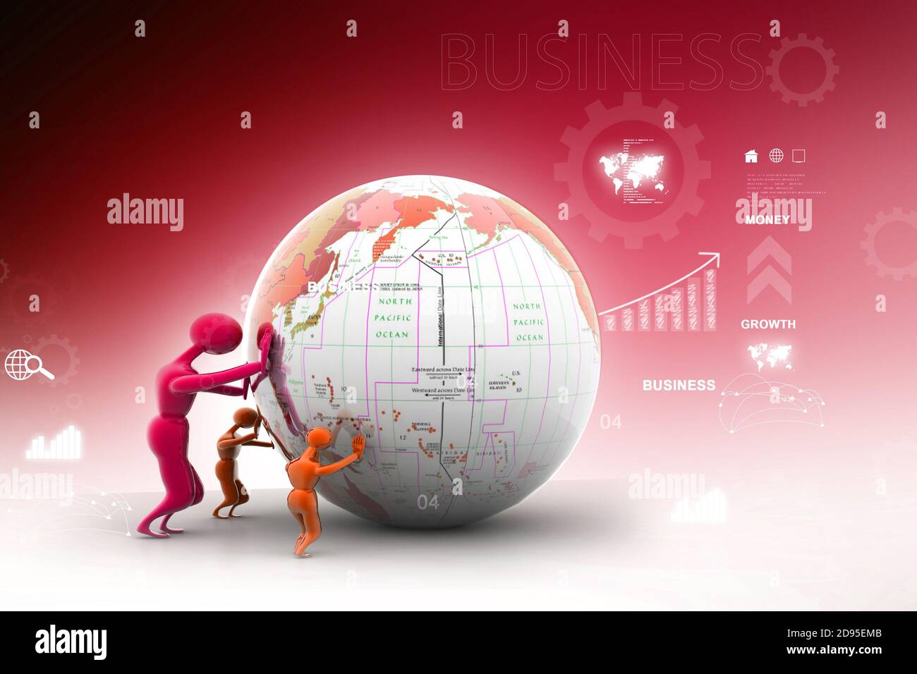 The strong persons push earth. Teamwork Business concept Stock Photo ...
