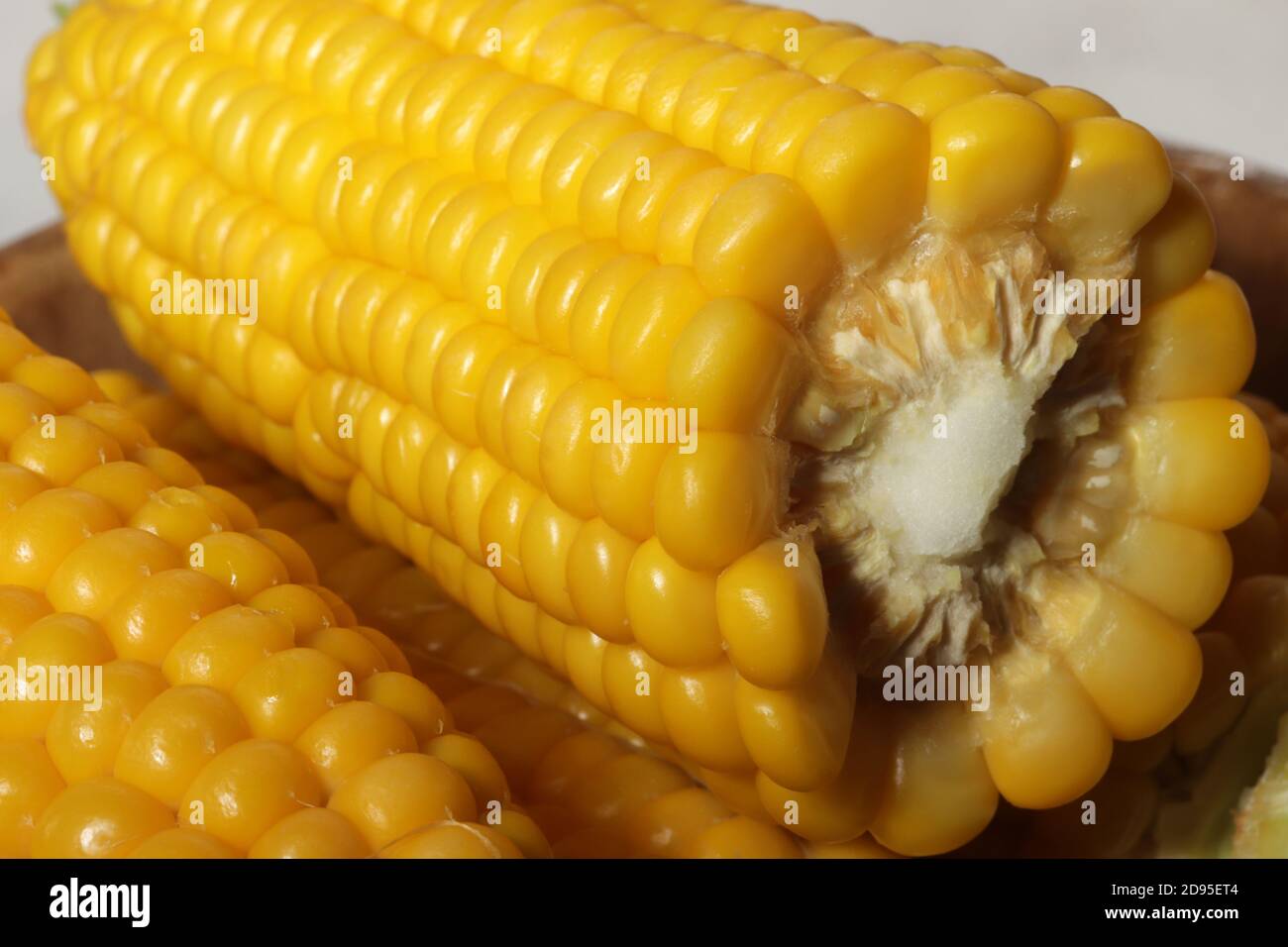 Cooked corn, healthy vegan snack Stock Photo - Alamy