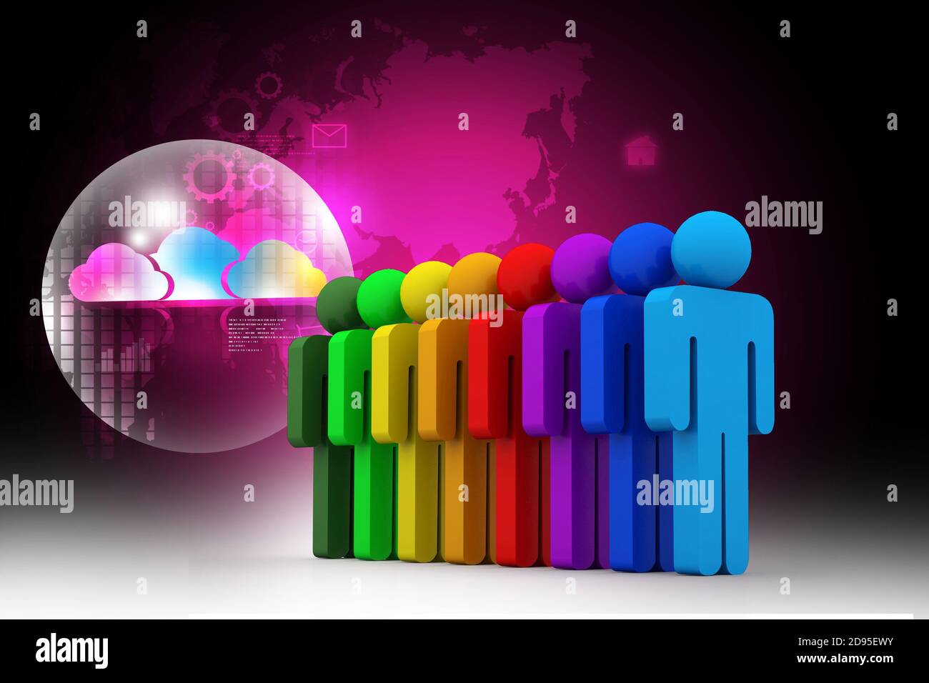 Group of people in line Stock Photo - Alamy