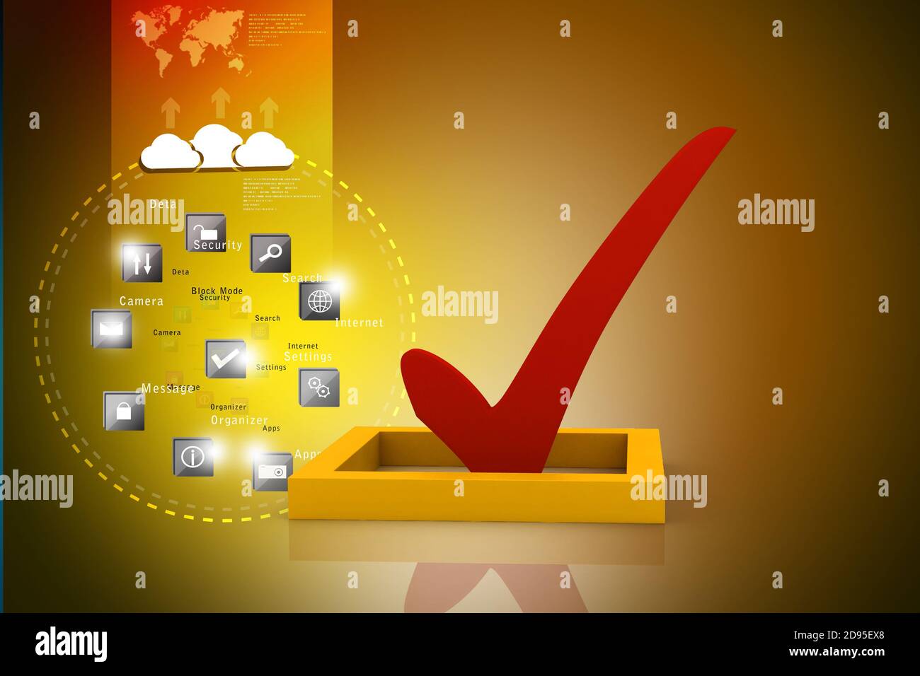 3d multi use check box with check Stock Photo - Alamy