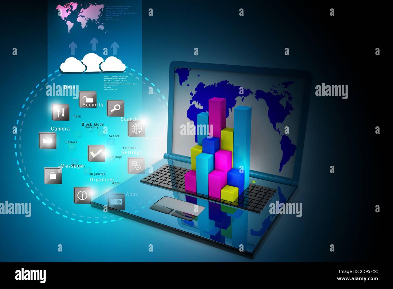 Graph in computer Stock Photo - Alamy