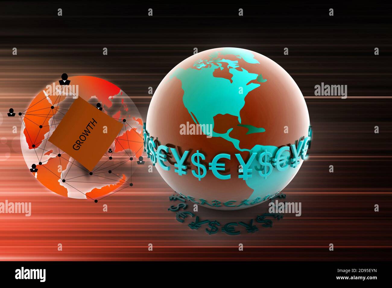 3d illustration of World and currency Stock Photo - Alamy