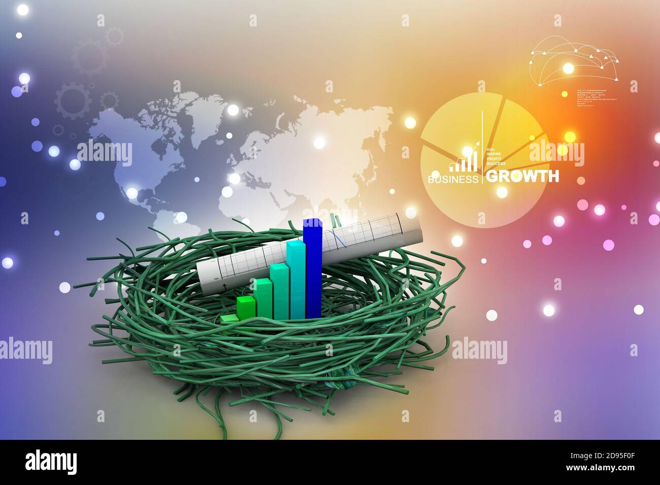 Business chart an graph on nest Stock Photo - Alamy