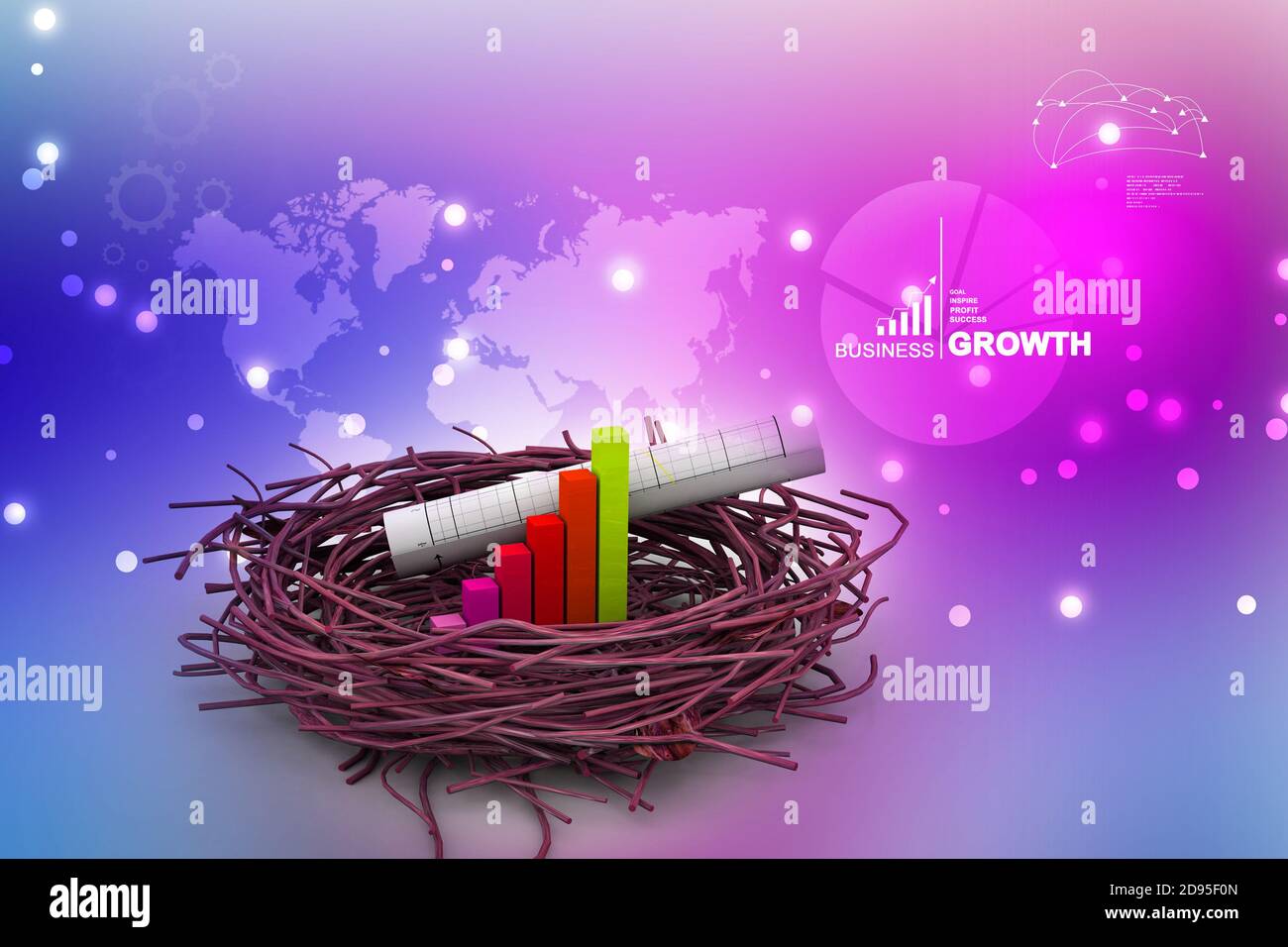 Business chart an graph on nest Stock Photo - Alamy