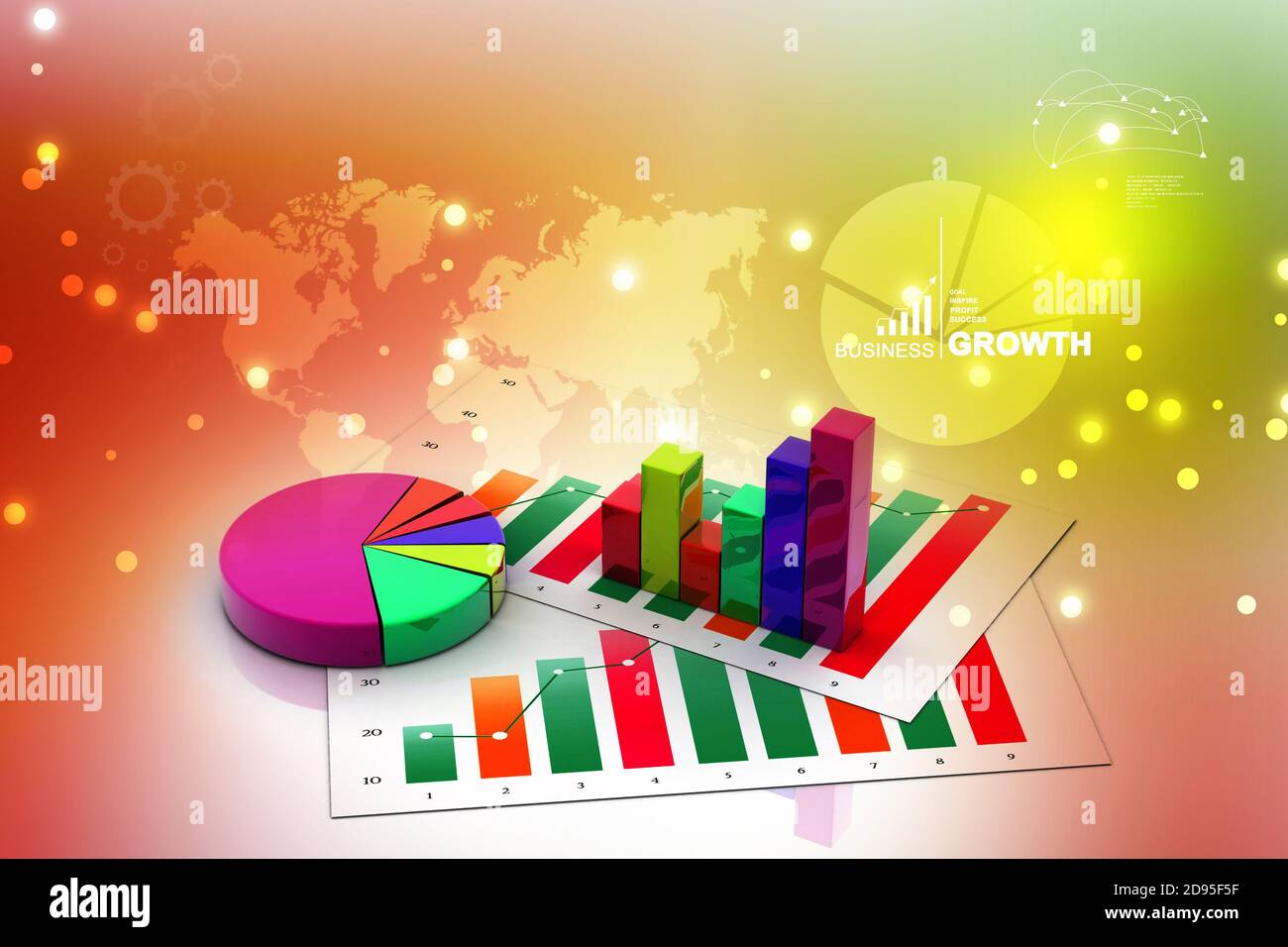 Business graph with chart Stock Photo - Alamy