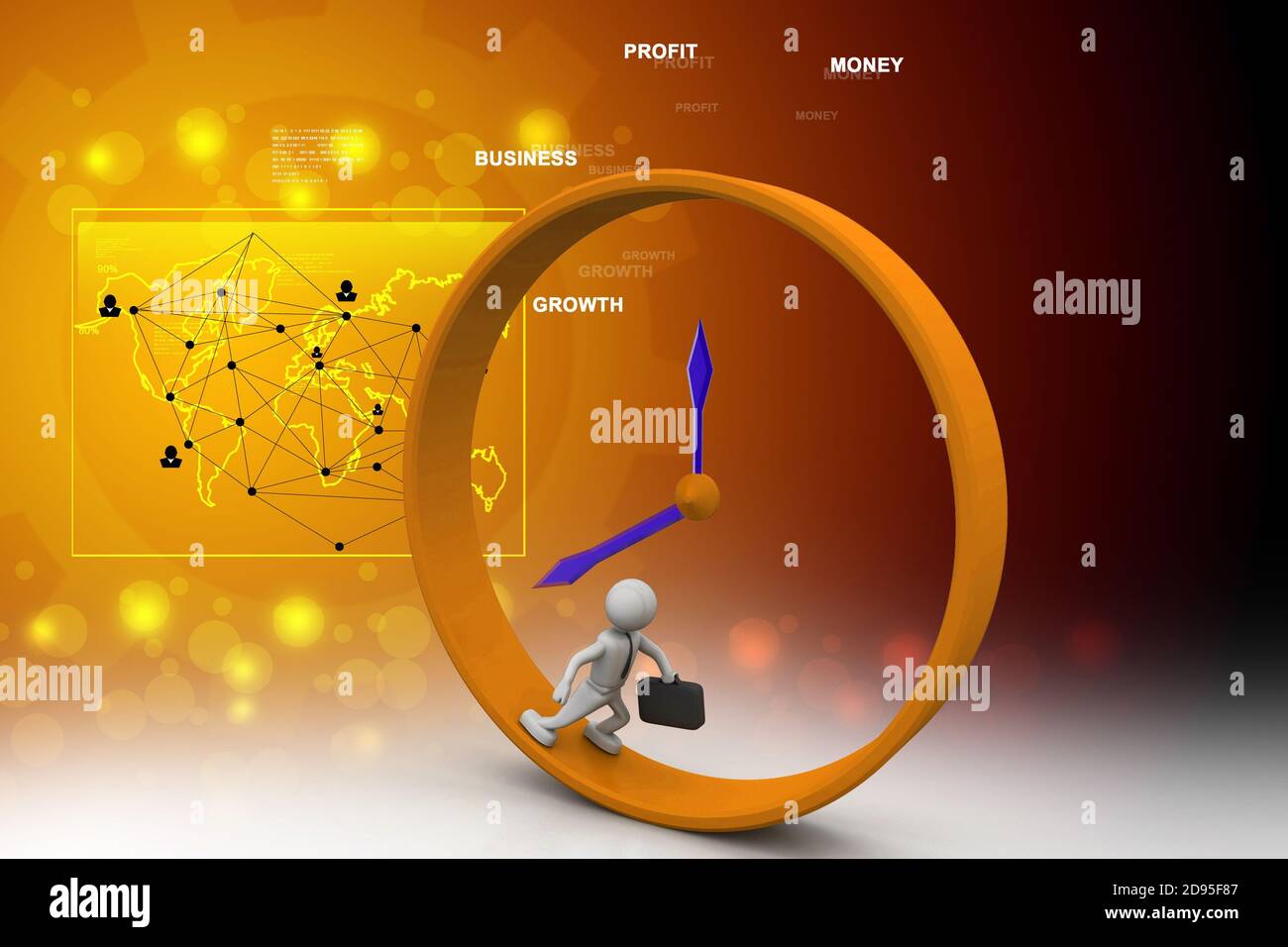 Business man run and beat for time Stock Photo - Alamy