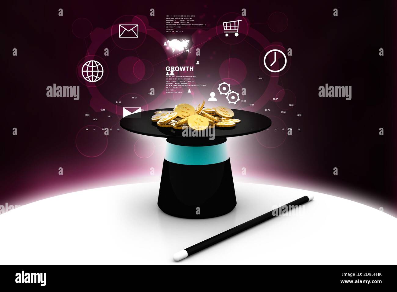 Magician coins hi-res stock photography and images - Alamy